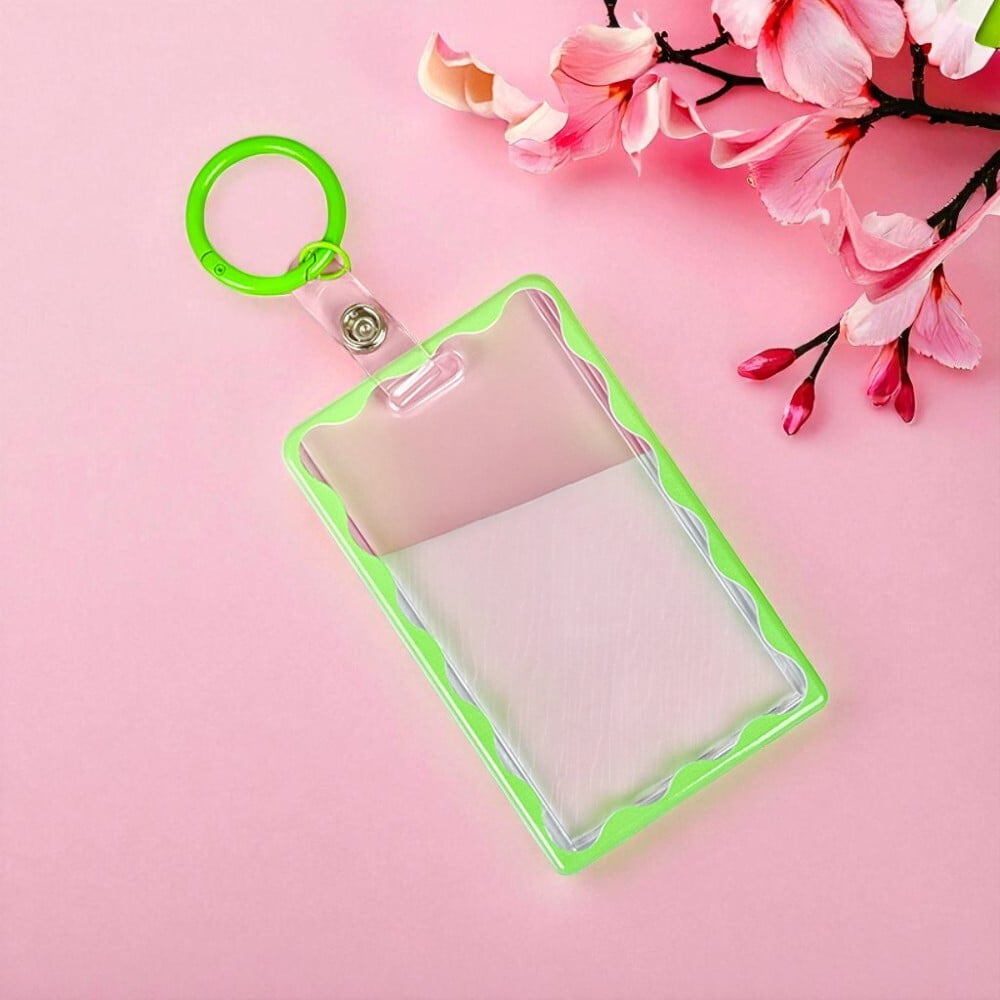 Transparent ID Card Holder with Keychain for Campus Transit Work ...