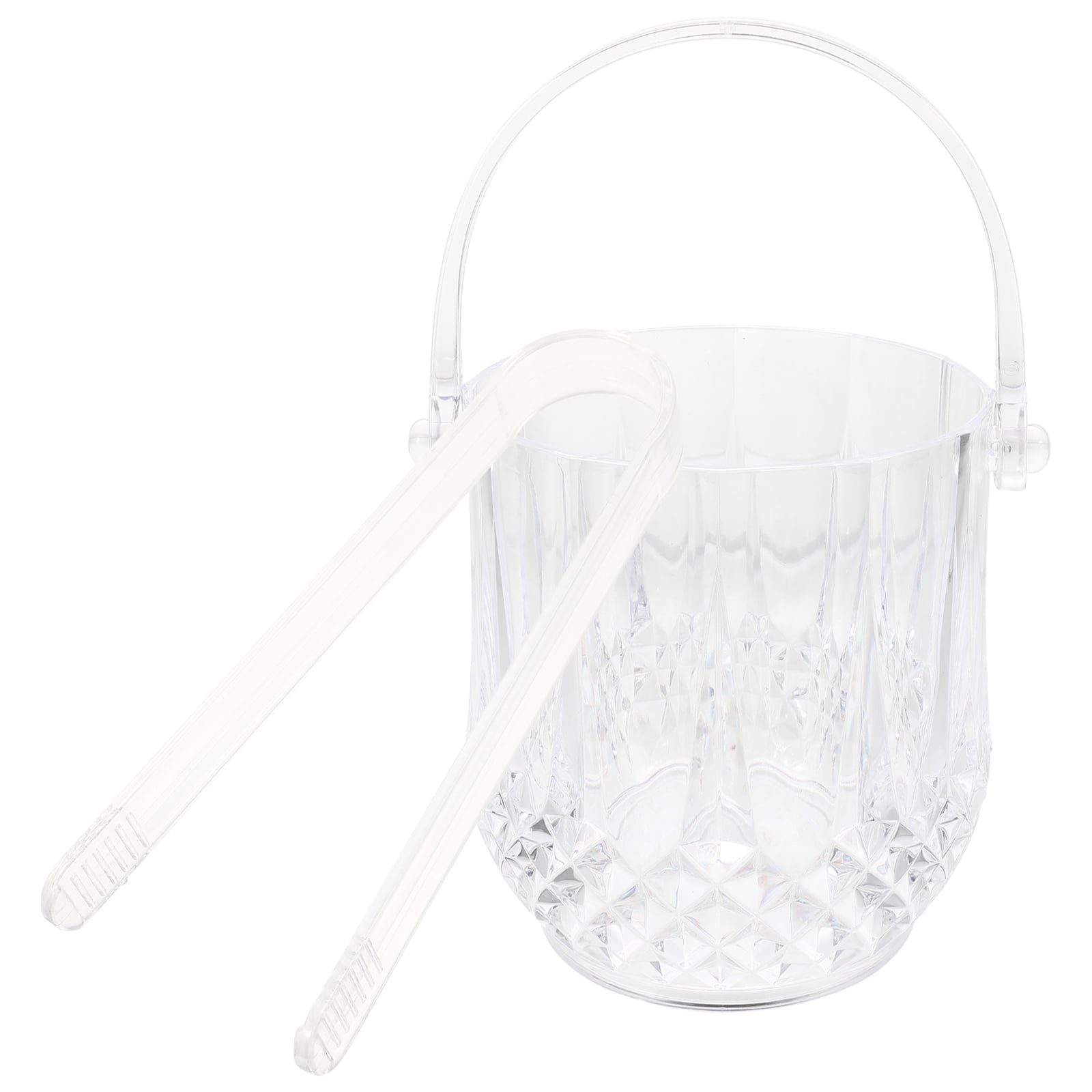 Transparent Ice Bucket Ice Tongs Ice Cube Tall Narrow Ice Storage Bin ...