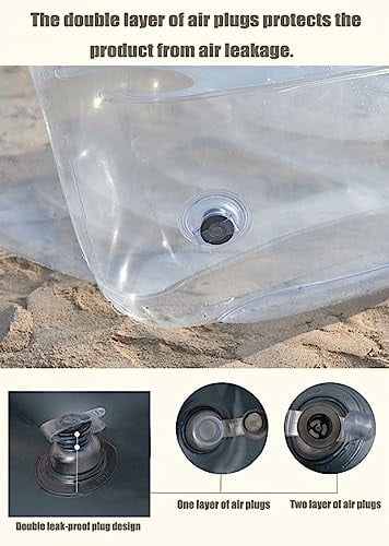 Transparent Inflatable Couch Chair Sofa for 2 Persons, Blow Up Couch ...