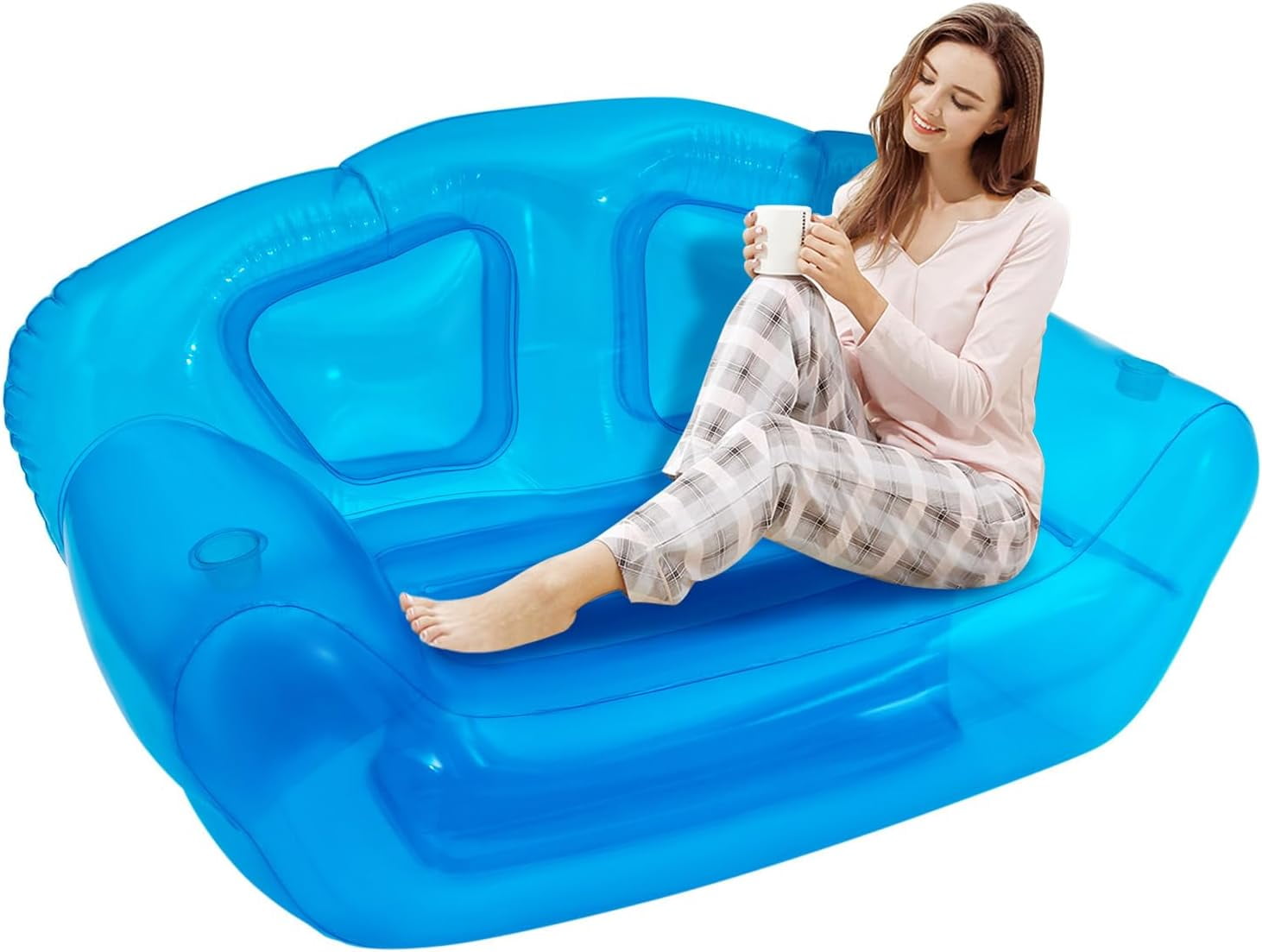 Transparent Inflatable Sofa Chair - Portable Blow Up Couch for Indoor ...