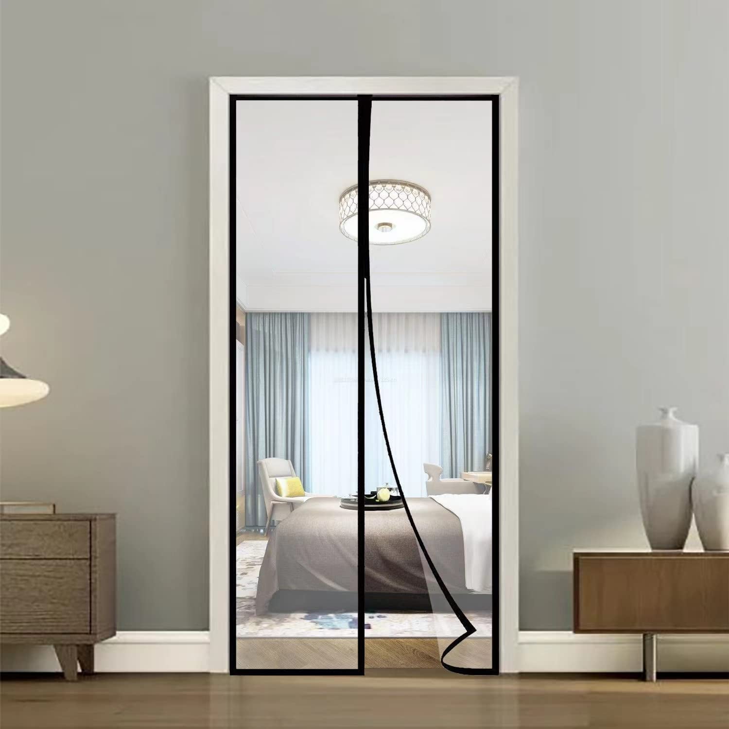 Transparent Insulated Door Curtain, Magnetic Thermal Door Cover Screen ...