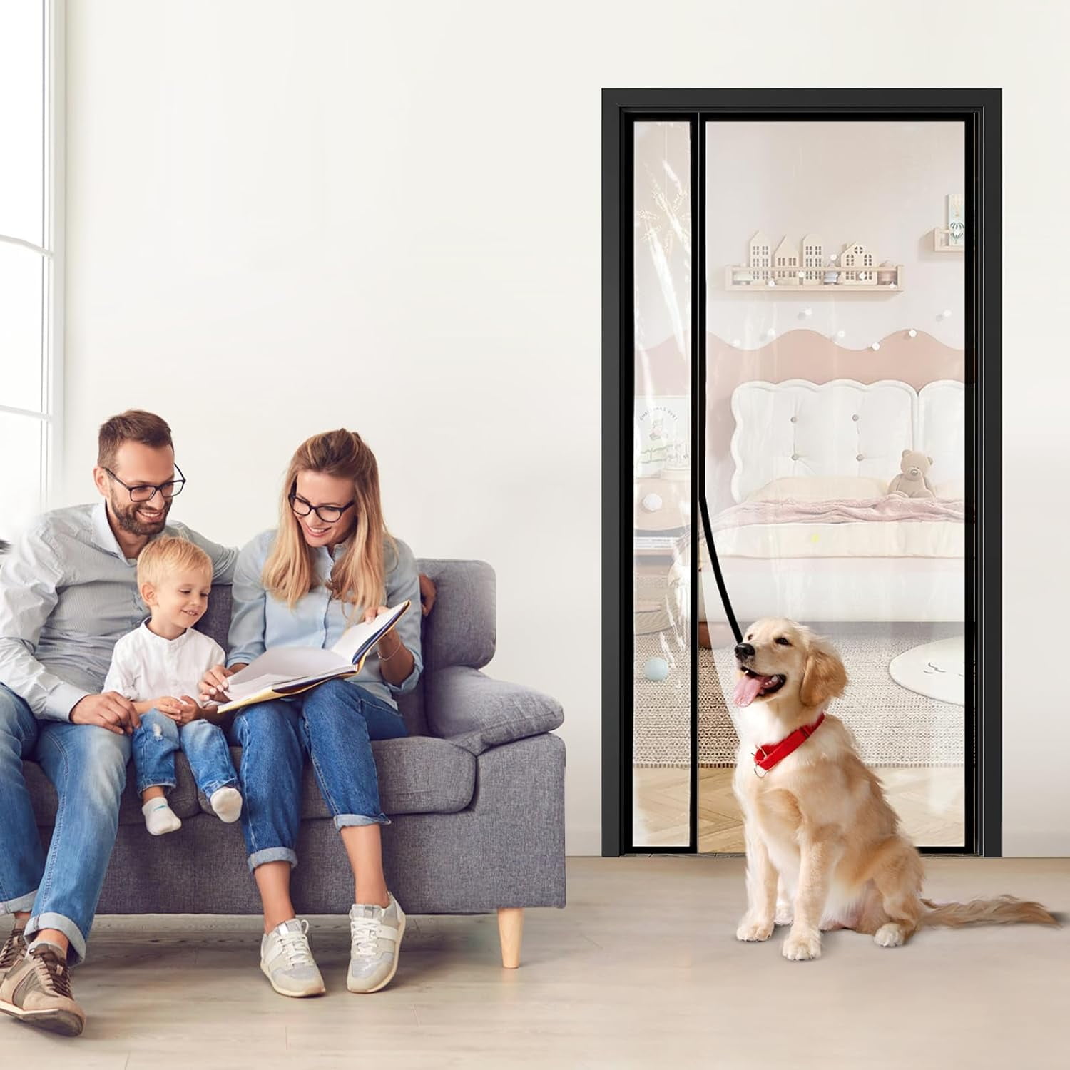 Transparent Insulated Door Curtain, Reversible Left or Right Side ...