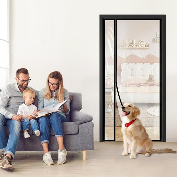 Transparent Insulated Door Curtain, Reversible Left or Right Side ...