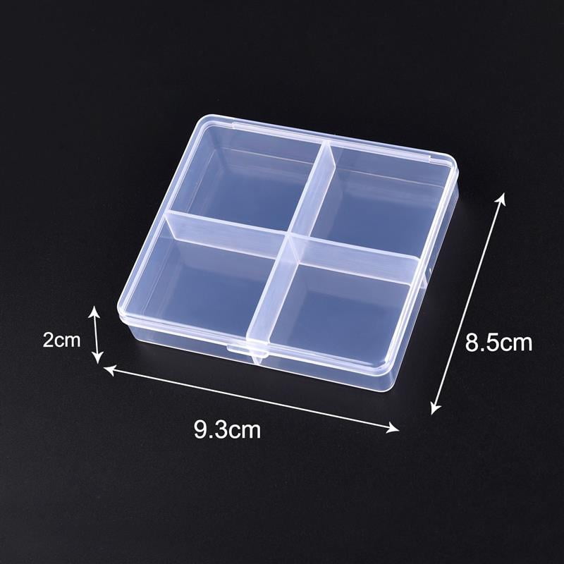 Transparent Jewelry Box Organizer Plastic Storage Case Adjustable ...