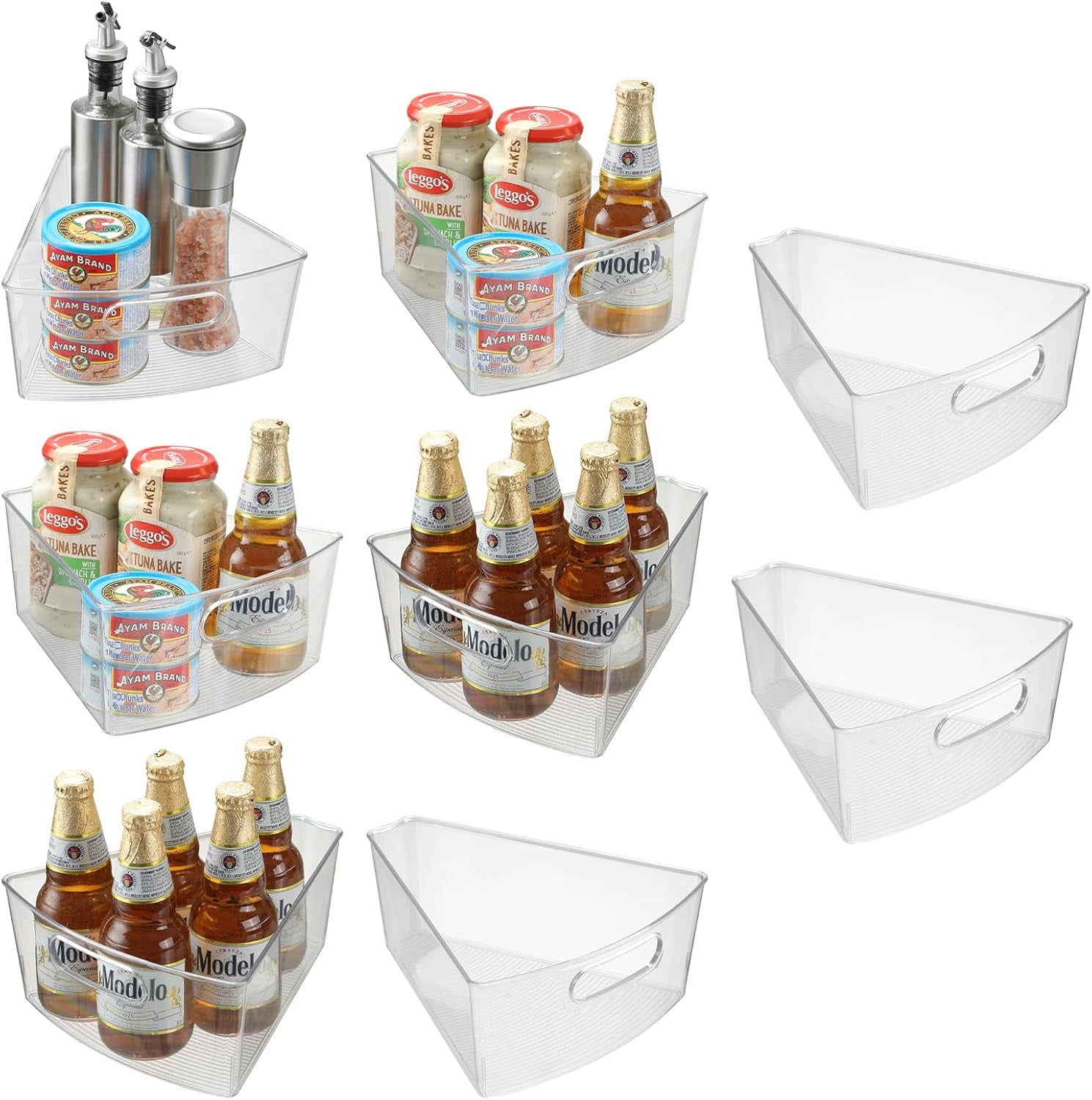 Transparent Kitchen Cabinet Storage Bins Lazy Susan Organizer with ...