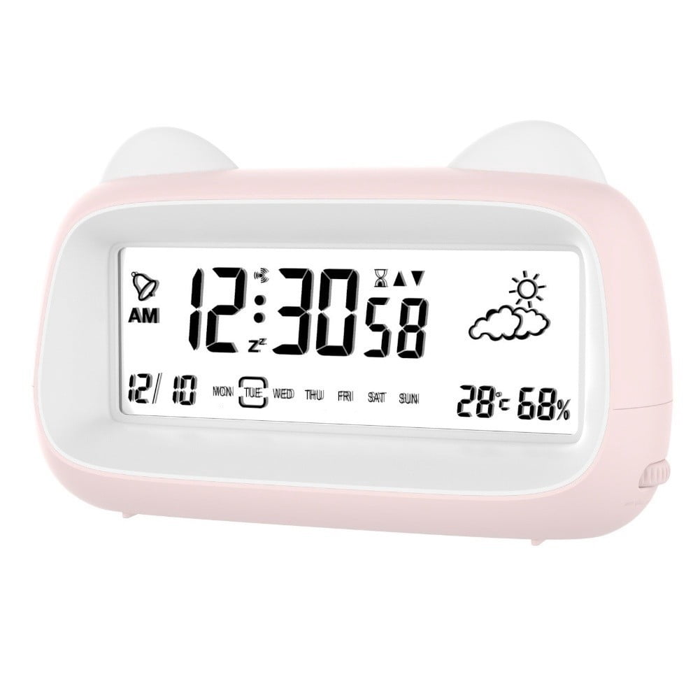 Transparent Lcd Digital Alarm Clock With Calendar Timer Temperature ...