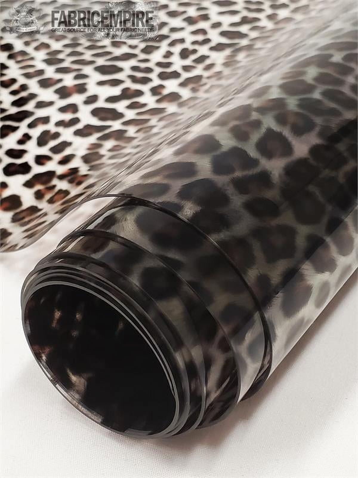 Transparent Leopard Print Plastic Vinyl Fabric Brown / 30 GAUGE / 54 ...