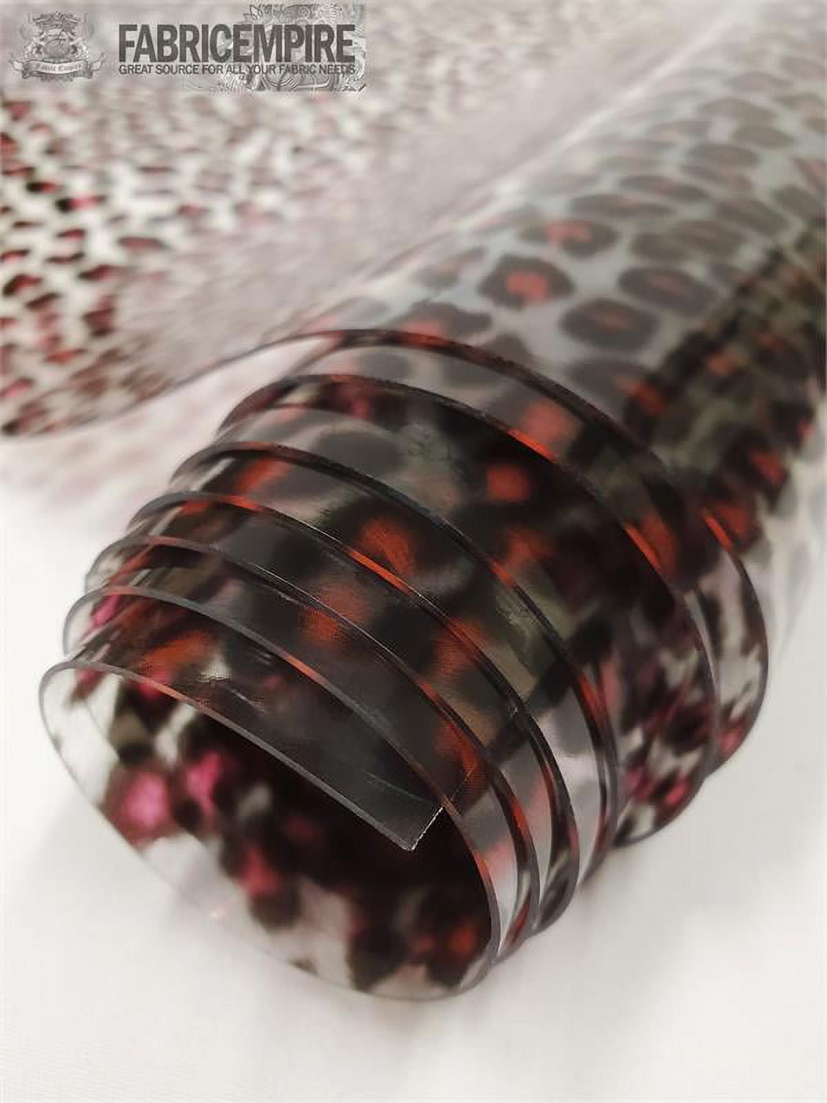 Fabric Empire, Transparent Leopard Print Vinyl Fabric, Pink, 30 Gauge ...