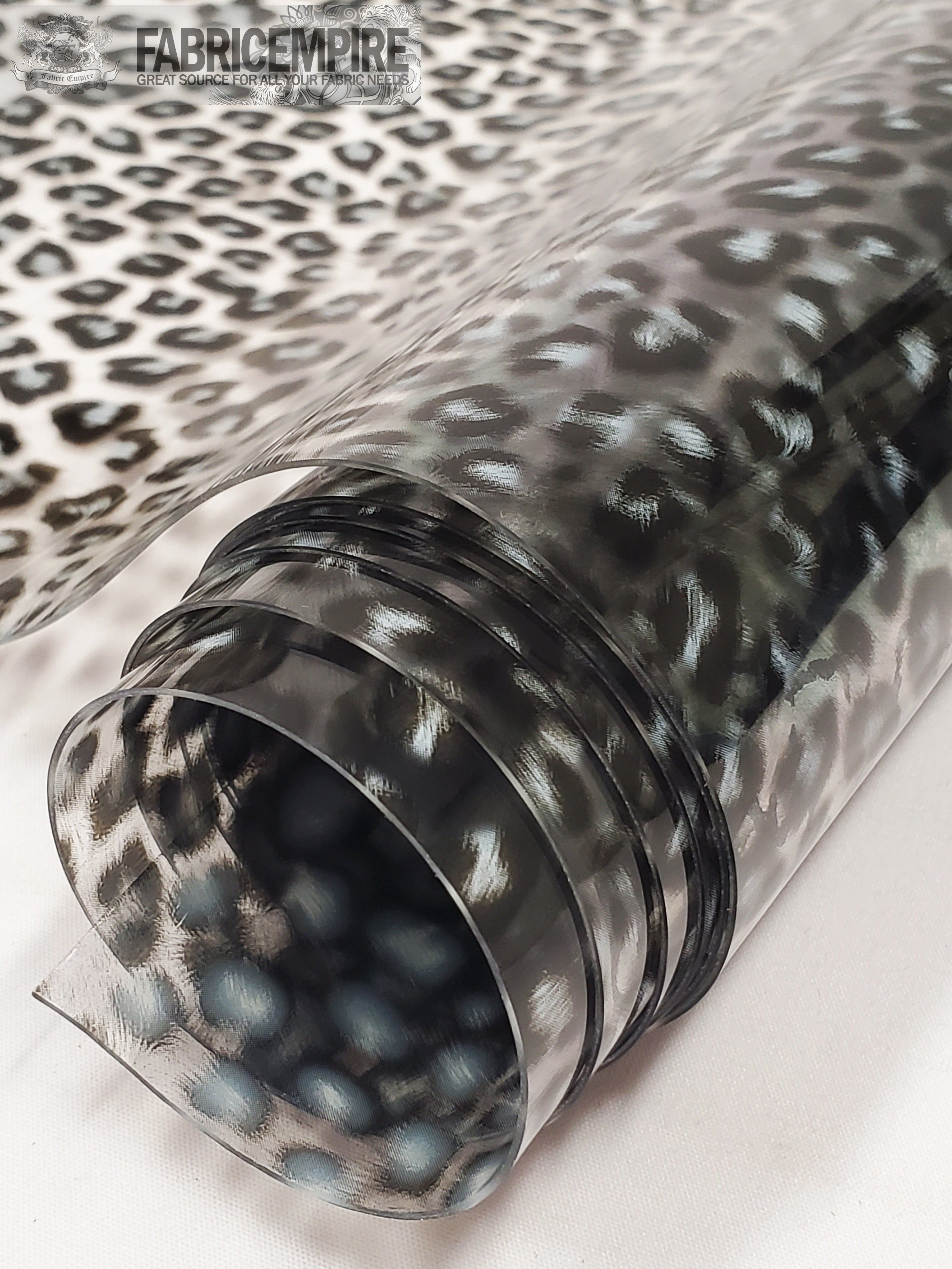 Transparent Leopard Print Plastic Vinyl Fabric White / 54" Wide / Sold ...