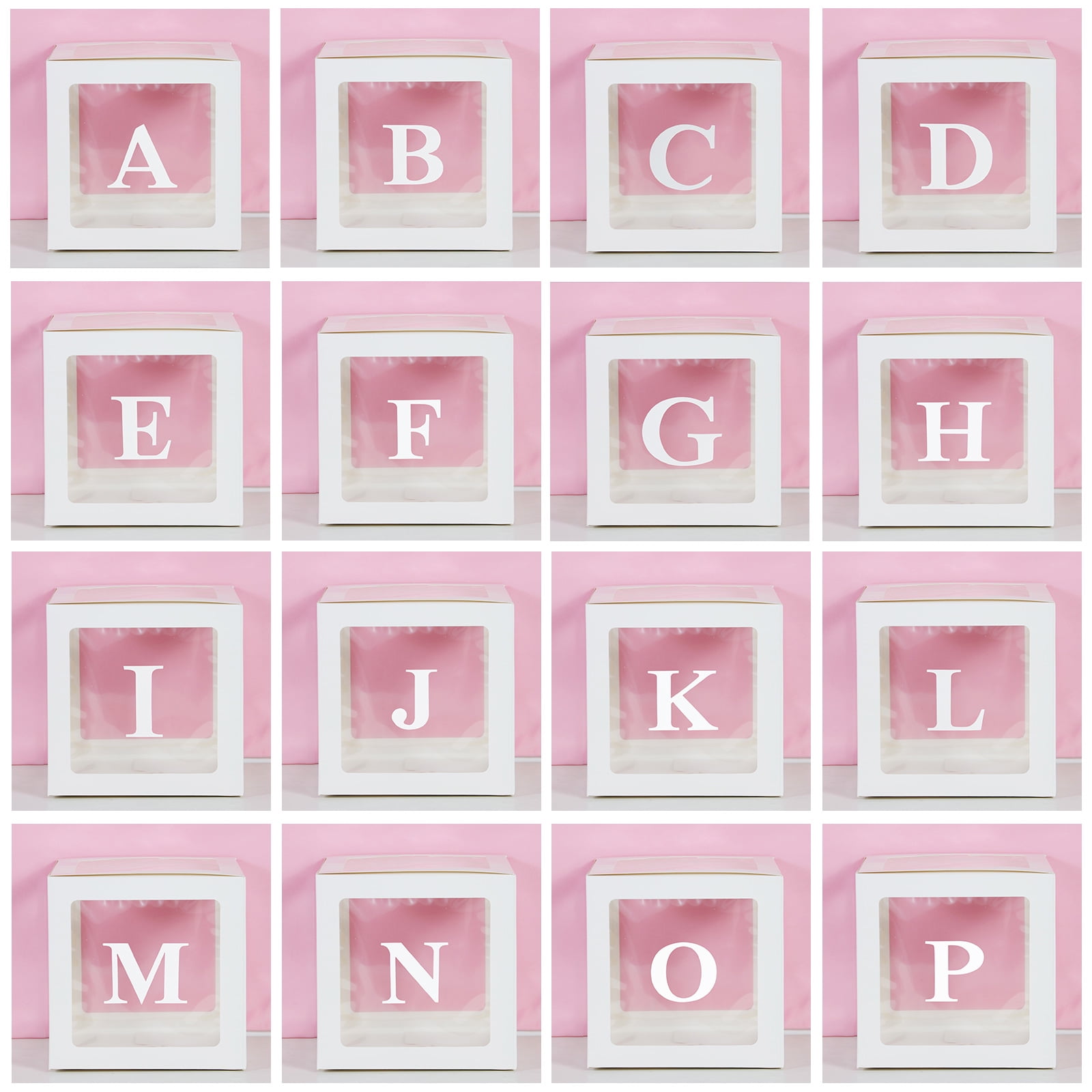 Transparent Letter Balloon Box Baby Shower Decorations Happy Birthday ...