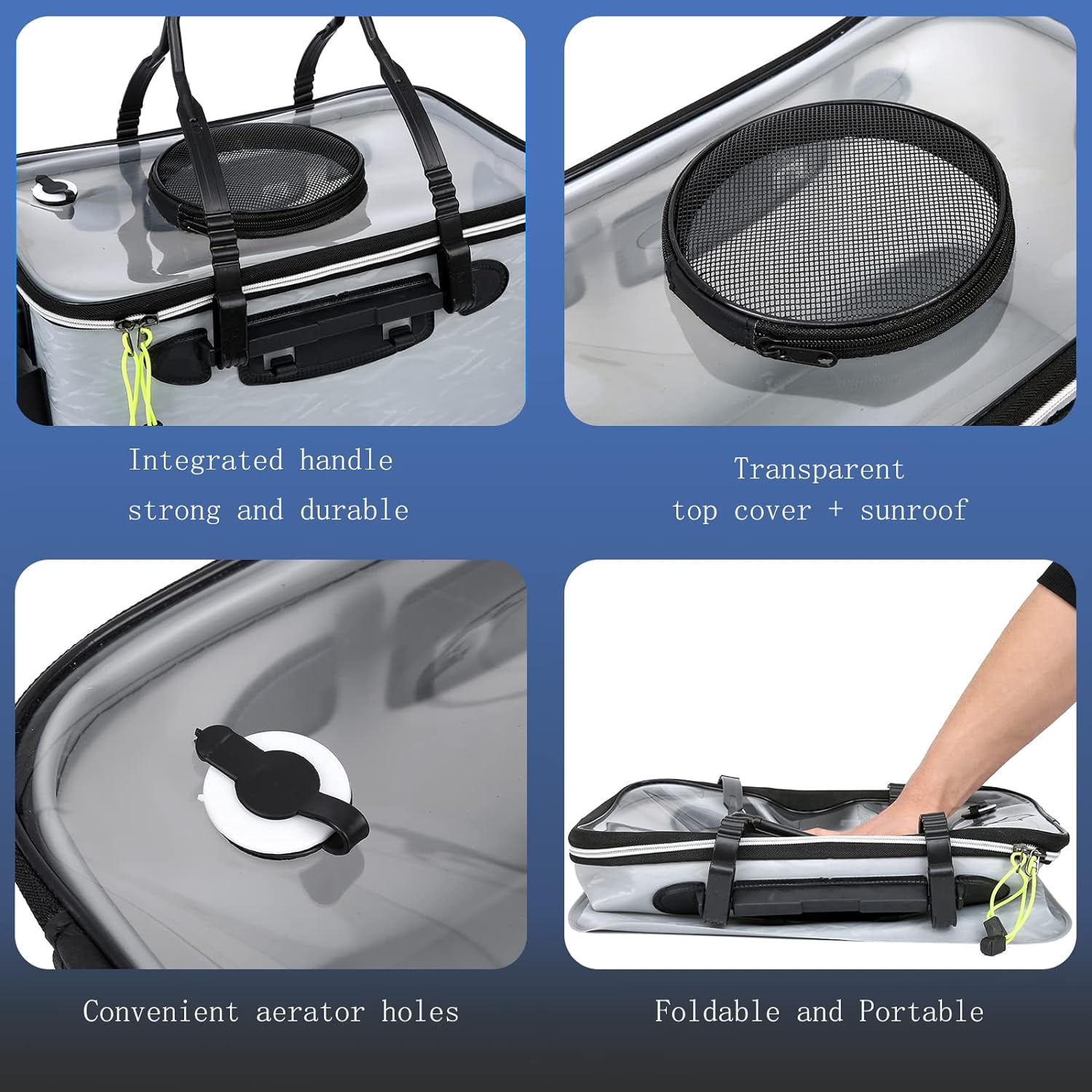 Transparent Lid Fishing Bucket, Portable Foldable Fishing Bucket, Bait ...