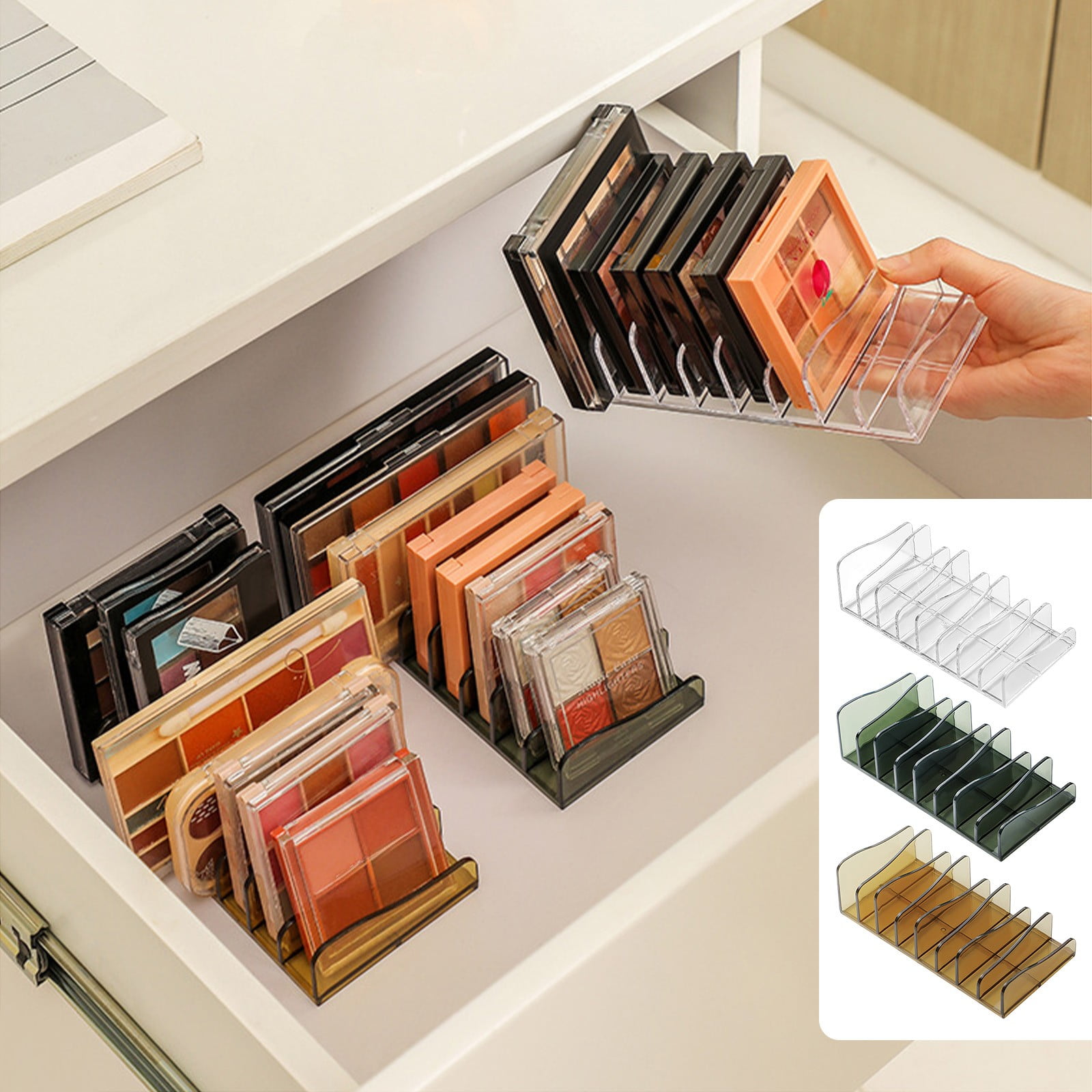 Transparent Makeup Organizer Cosmetic Storage Tray, Clear Plastic with ...