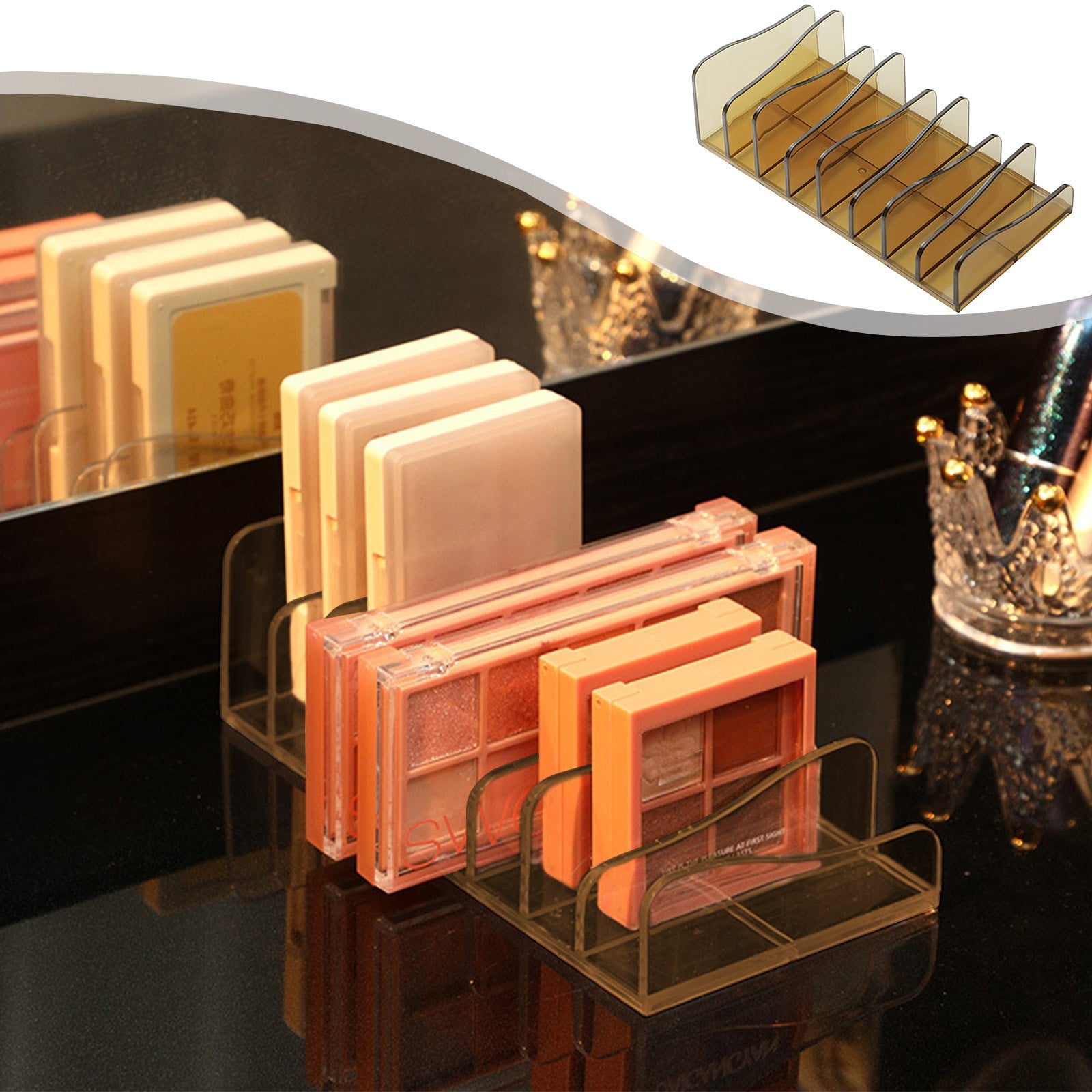 Transparent Makeup Organizer Cosmetic Storage Tray with Multiple ...