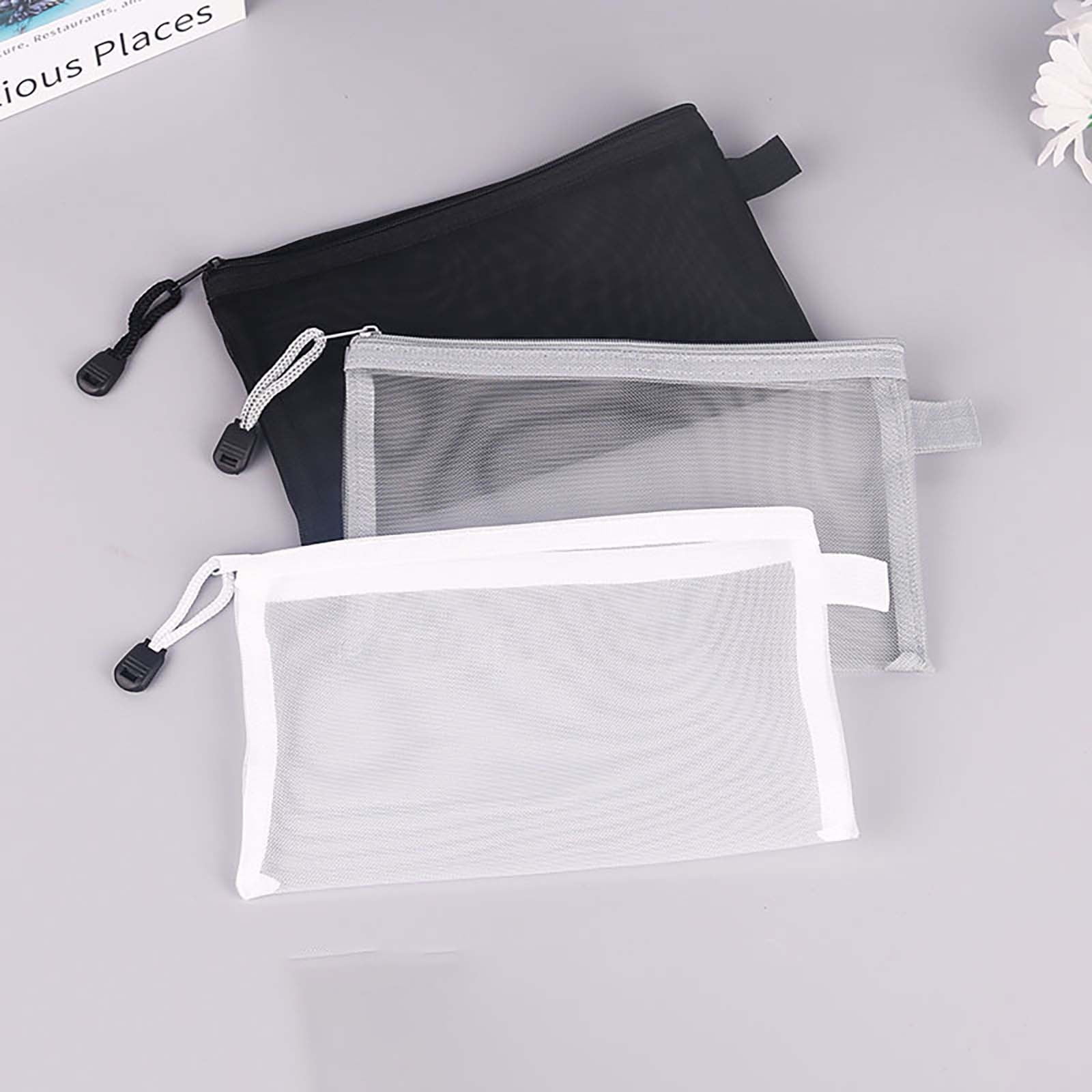 Transparent Mesh Zipper Pouch, Portable Storage Bag, Waterproof Mesh ...