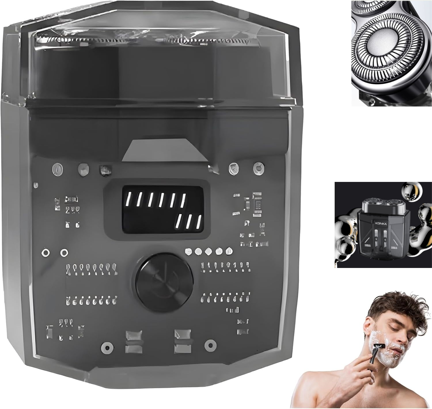 Transparent Mini Electric Shaver with Low Noise, Alloy Portable Travel ...