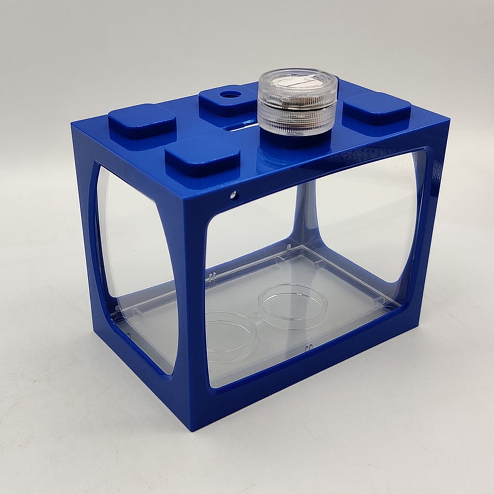 Transparent Mini Fish Tank Creative Acrylic Stackable Design with Led ...