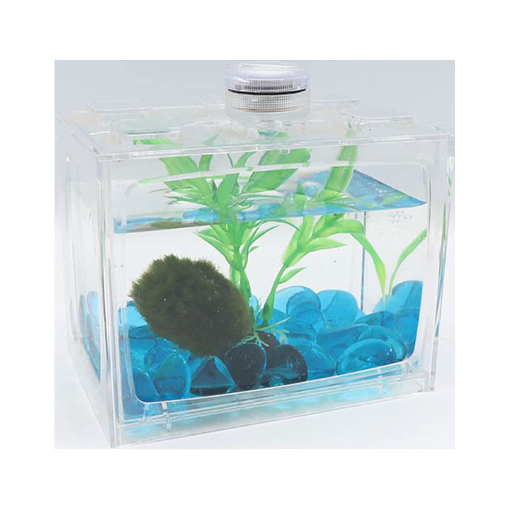 Transparent Mini Fish Tank,Creative Acrylic Stackable Design with Led ...