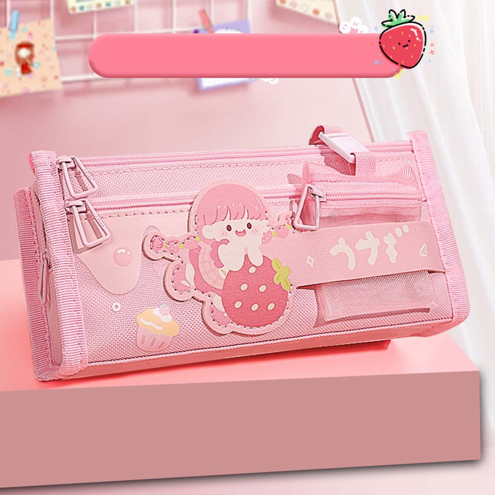 Transparent Multi-layer Pencil Case, Large Capacity Stationery Bag, Cute Design, for Primary ...