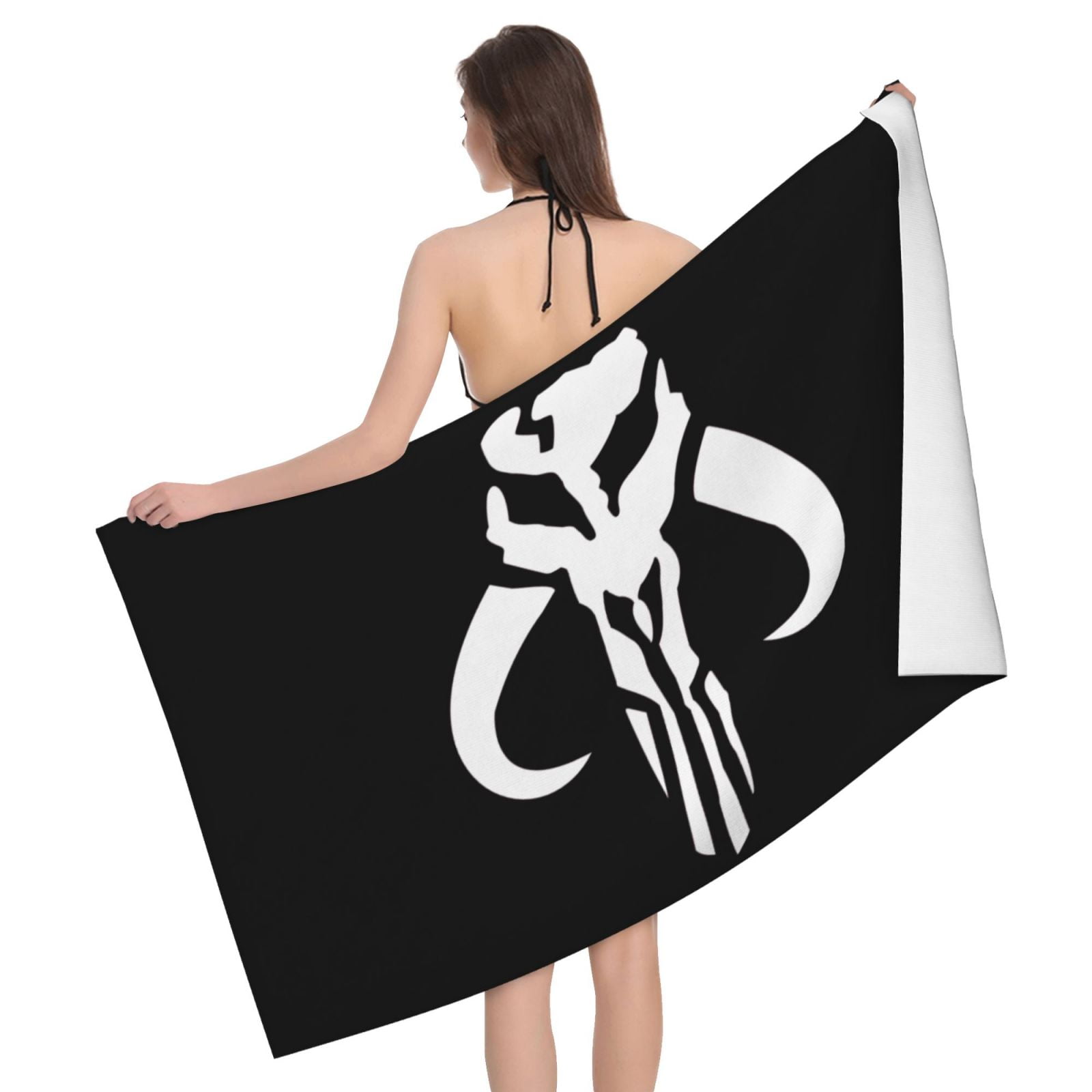 Transparent Mythosaur Skull Mandalorian Logo Beach Towel Oversized Pool ...