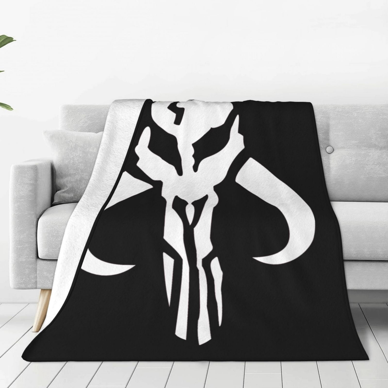 Transparent Mythosaur Skull Mandalorian Logo Bed Blanket Fleece Throw ...