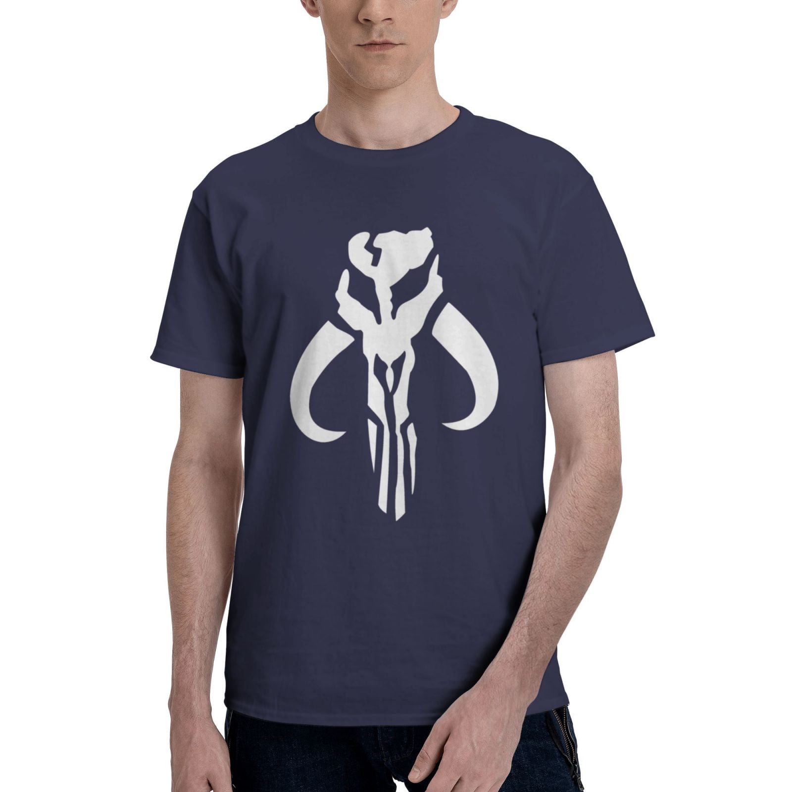 Transparent Mythosaur Skull Mandalorian Logo Men's Short Sleeve Crew ...