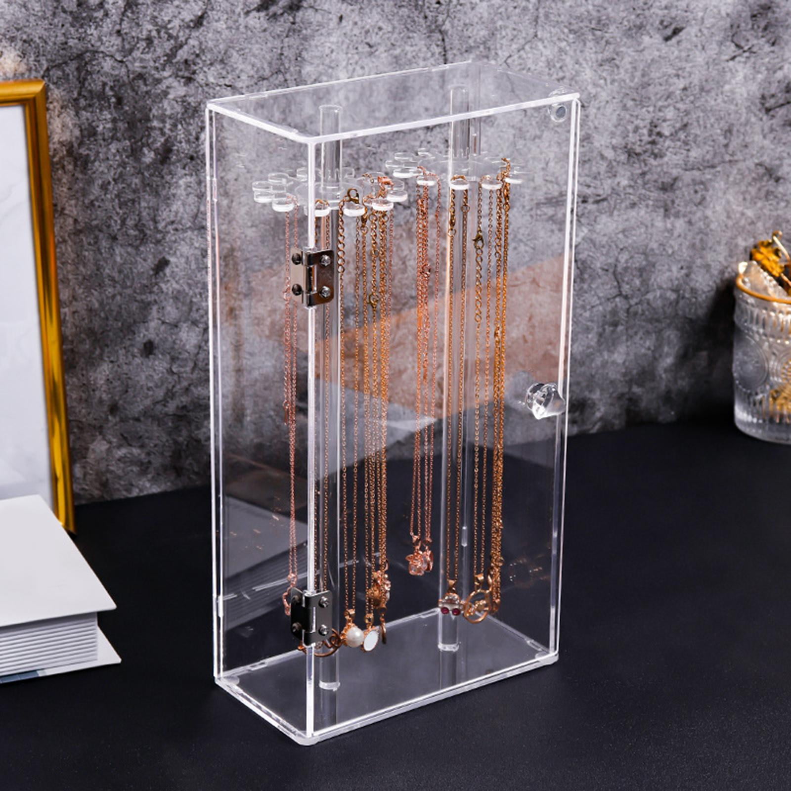 Transparent Necklace Pendant Storage Box Display Holder Chain Organizer ...