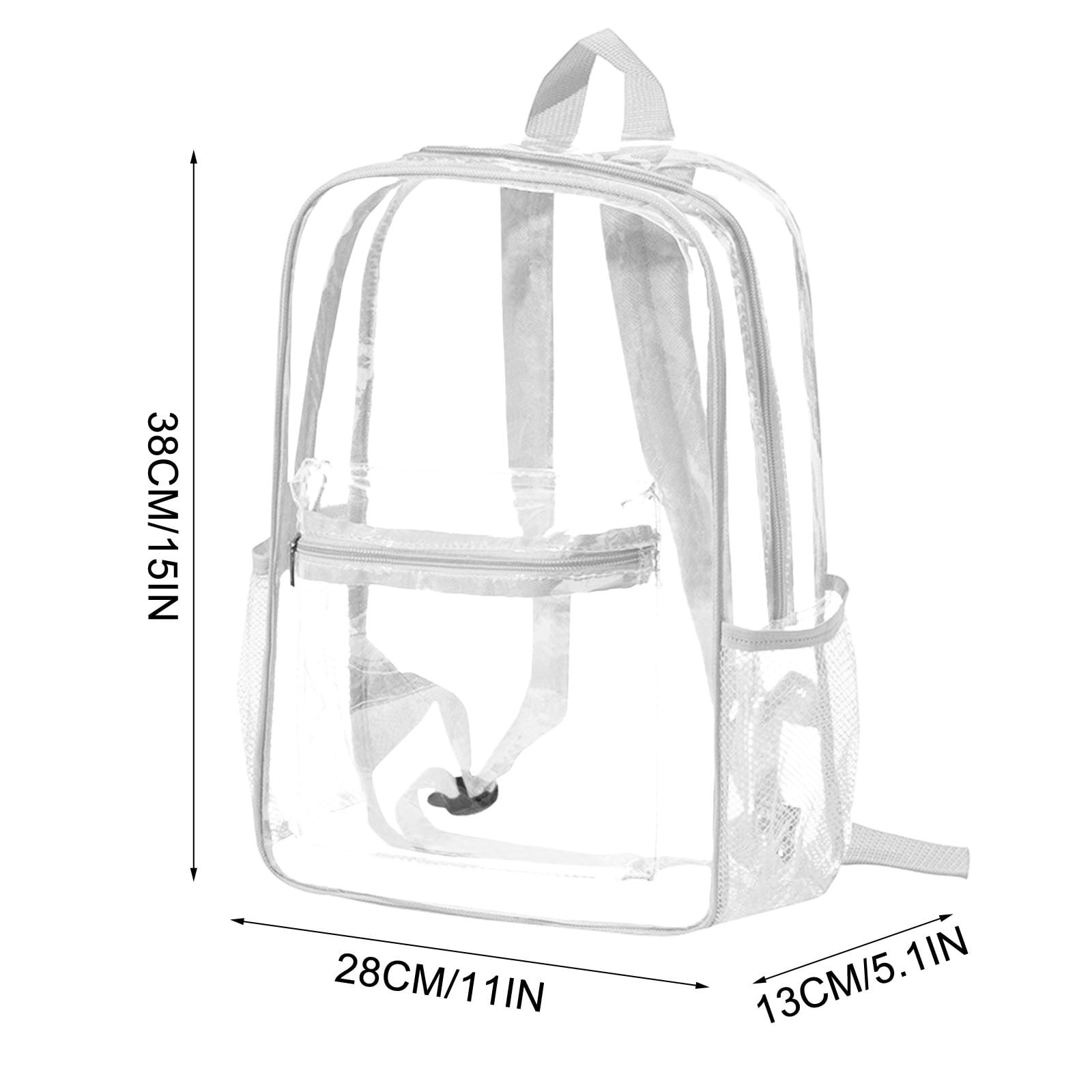 Transparent PVC Backpack, Clear Stadium Approved Safety Bag, Multi ...