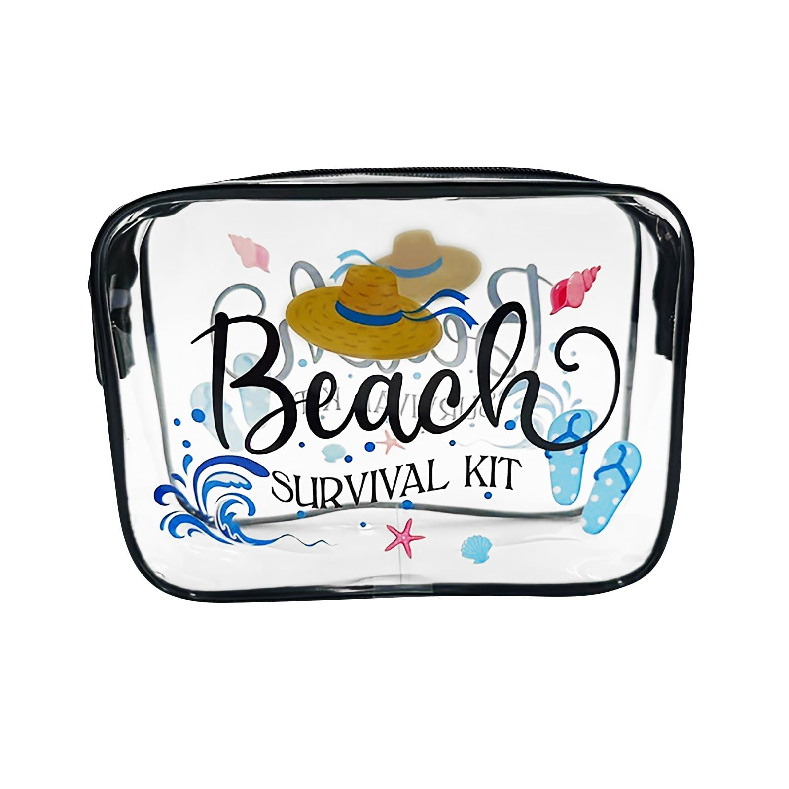 Transparent PVC Material Portable Printed Makeup Bag Beach Toiletry Bag ...
