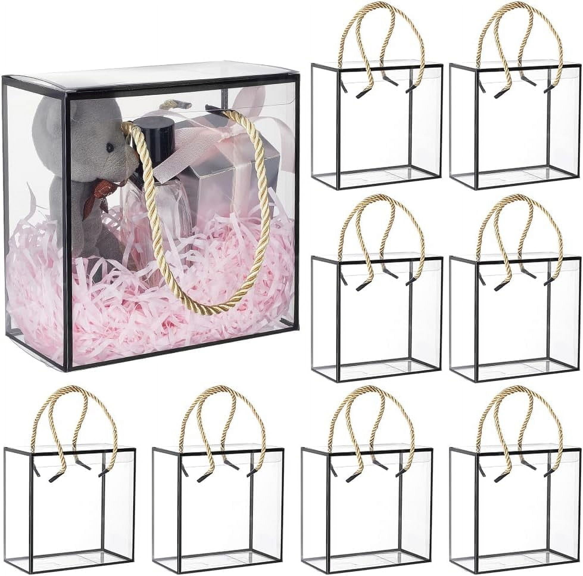 Transparent PVC Plastic Gift Box with Polyester Cord Rectangle Black ...