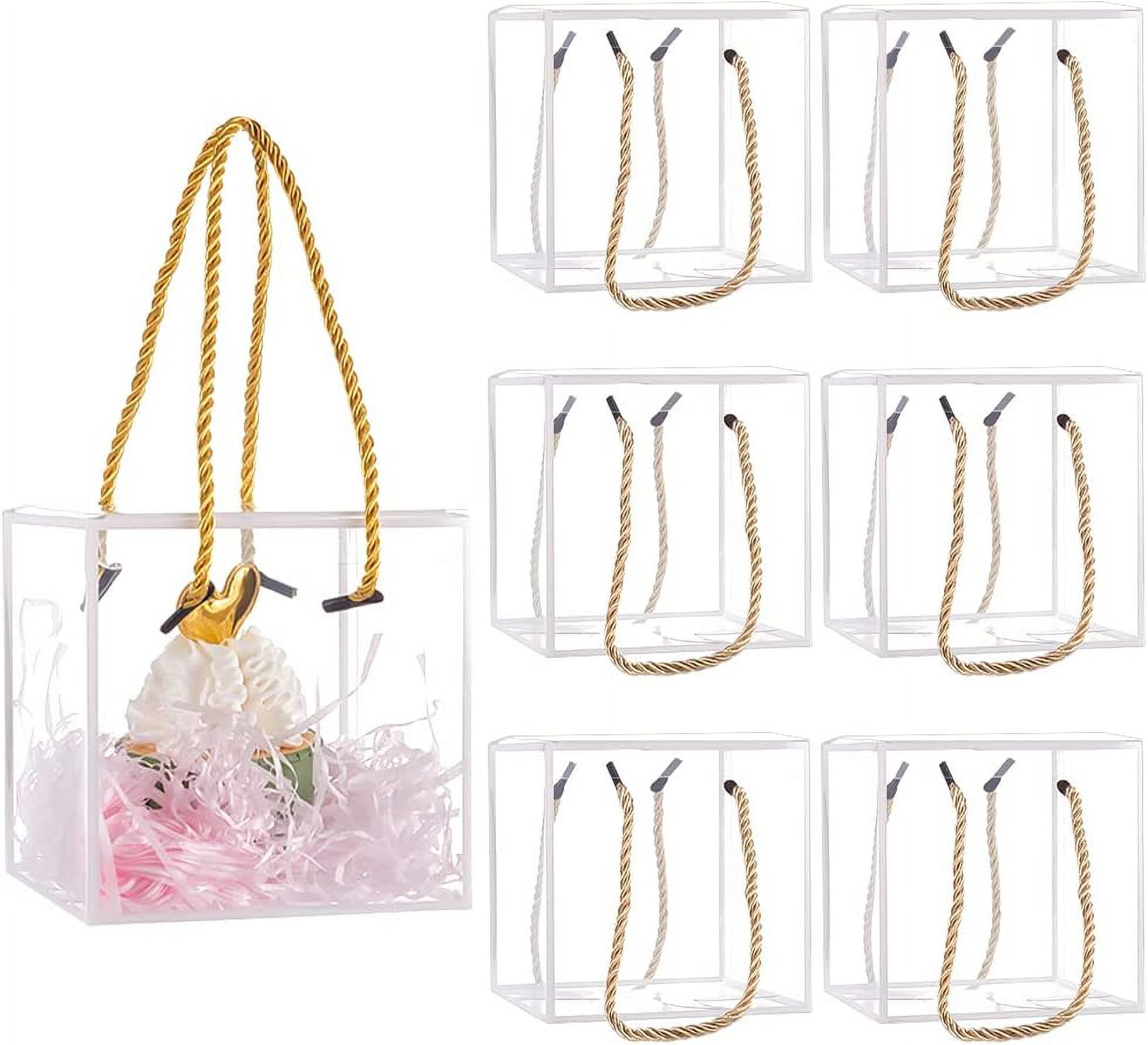 Transparent PVC Plastic Gift Box with Polyester Cord Square White ...