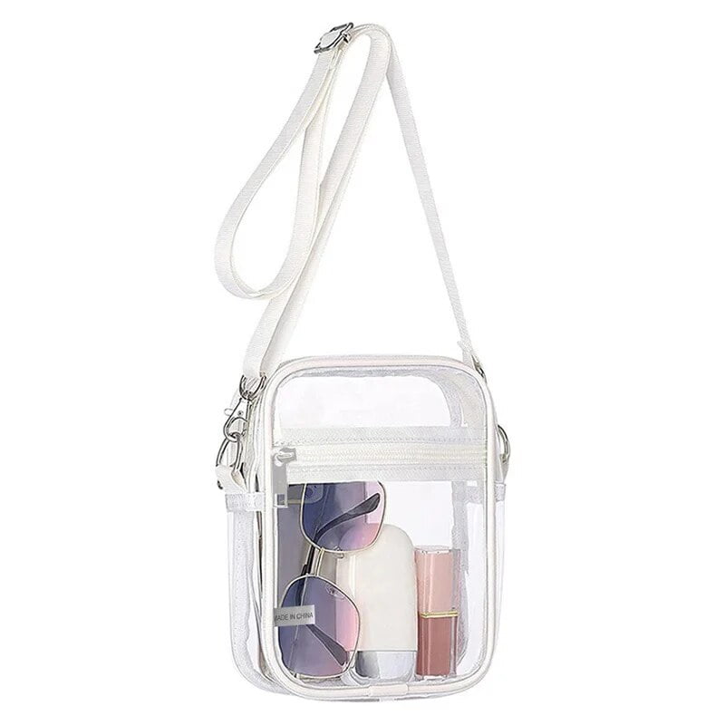 Transparent PVC Shoulder Bag Large Capacity Adjustable Strap Storage ...