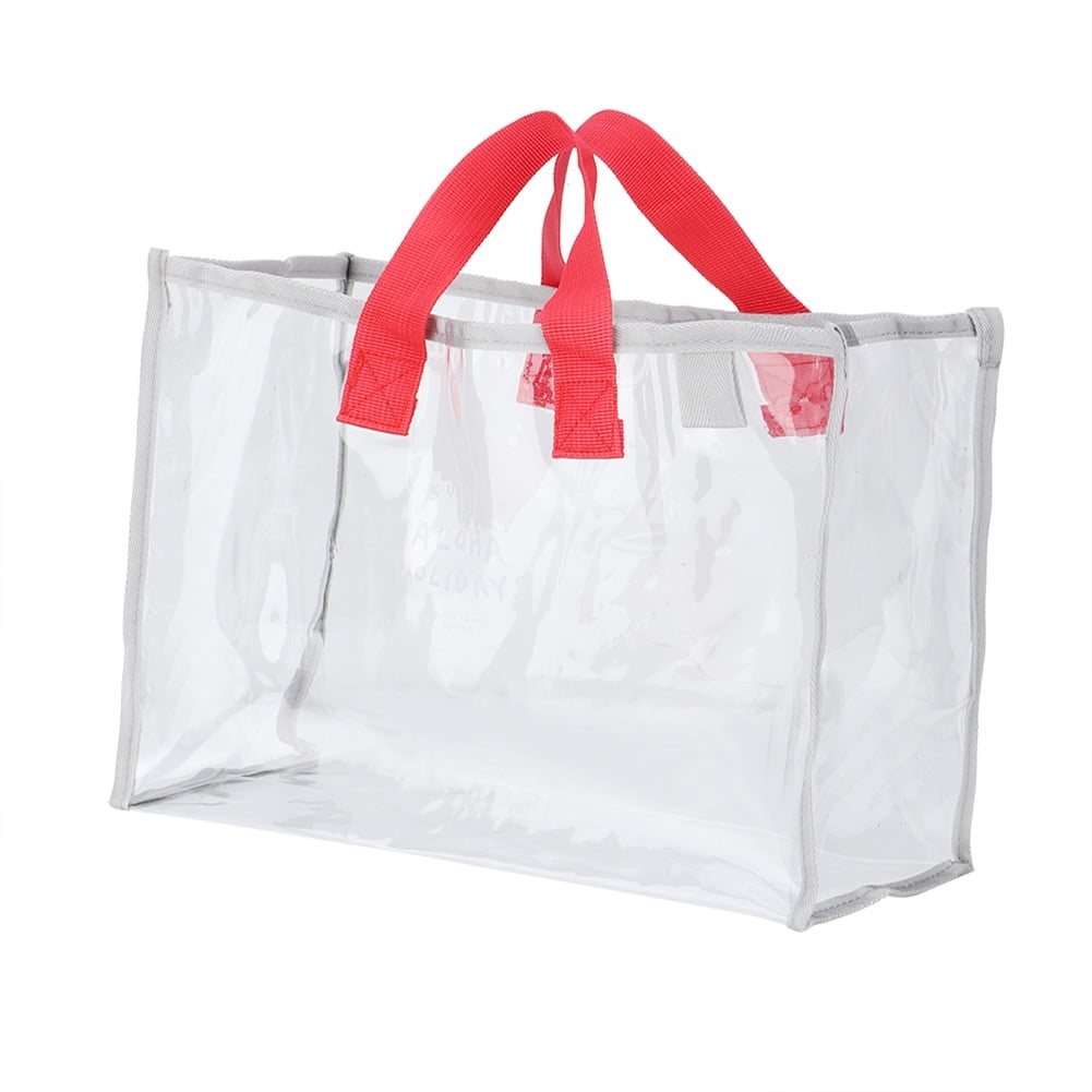 Transparent PVC Toiletry Bag Travel Makeup Pouch Sundry Bag (Red+Gray ...