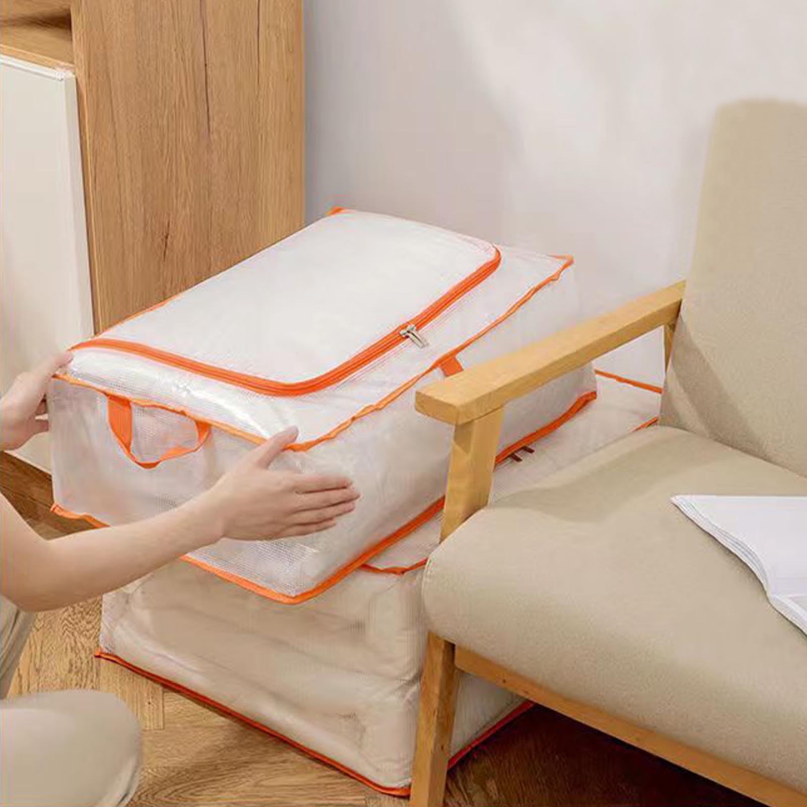 Transparent PVC Zippered Storage Bags Clear Organizers Plastic Closet ...