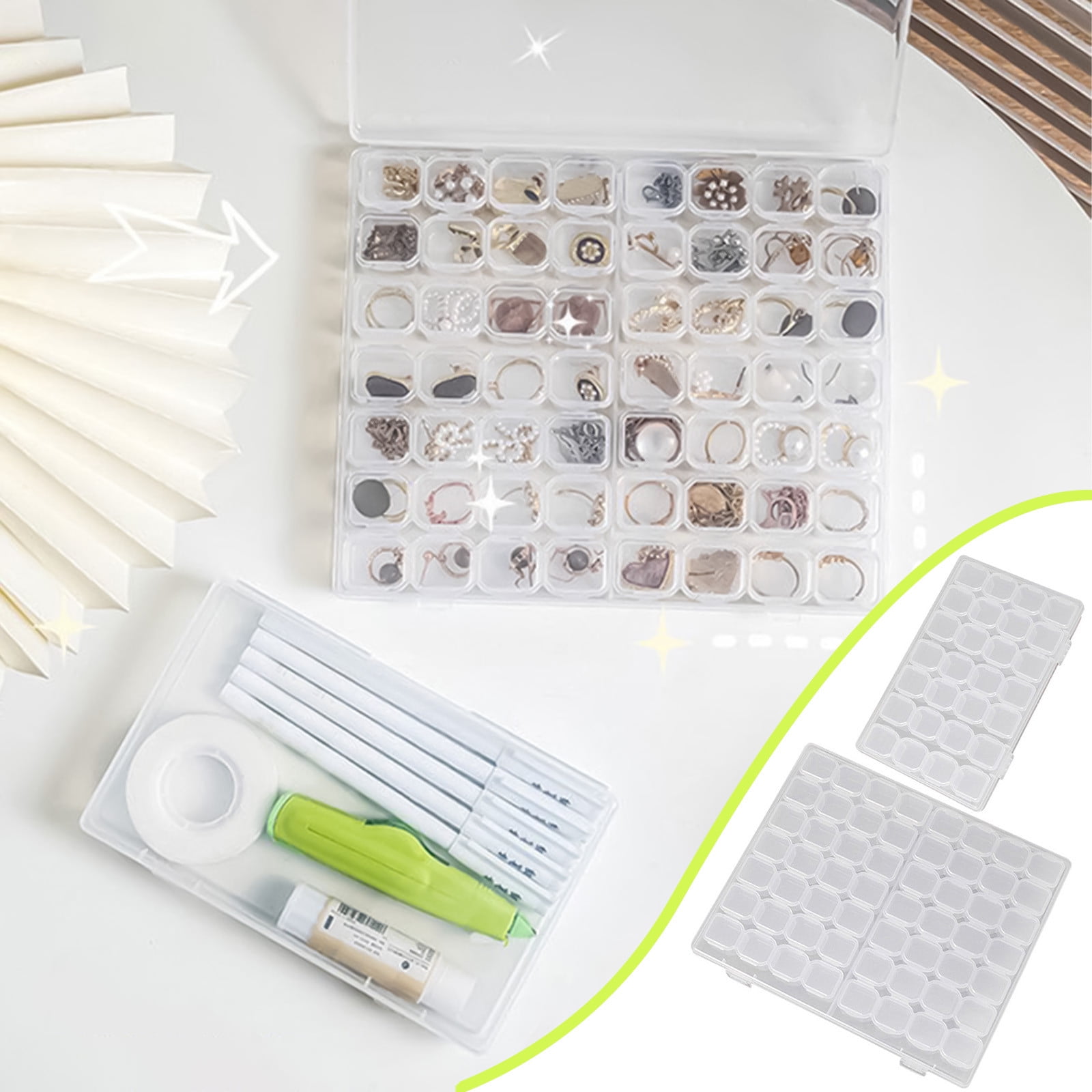 Transparent Partition Assembly Jewelry Storage Box,Earring Ring ...