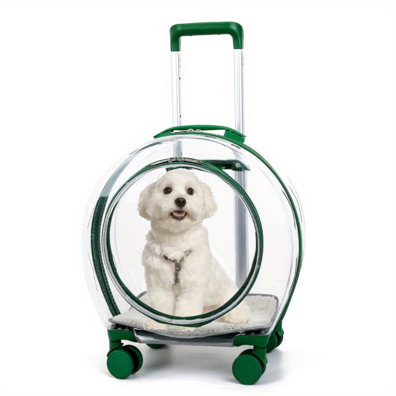 Transparent Pet Carrier Rolling Backpack, Ventilated Cat and Dog ...