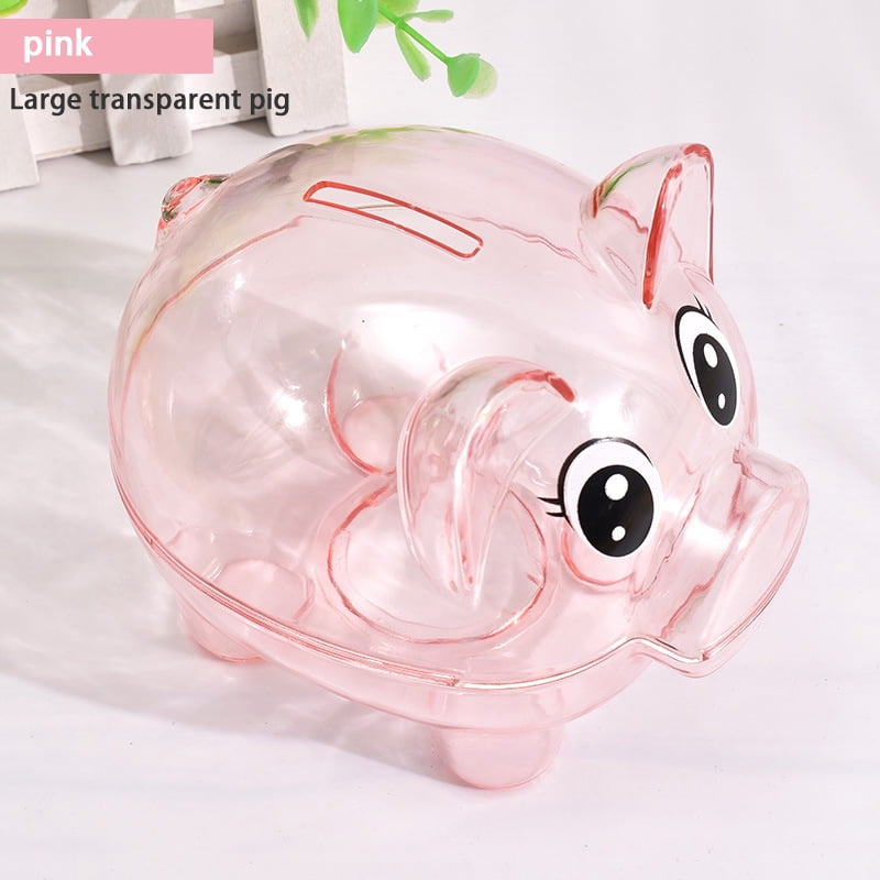 Transparent Pig Toy For Gift Kids Coins Piggy Bank Props Clear Pig ...