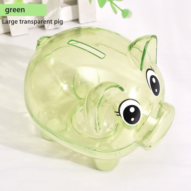 Transparent Pig Toy For Gift Kids Coins Piggy Bank Props Clear Pig ...