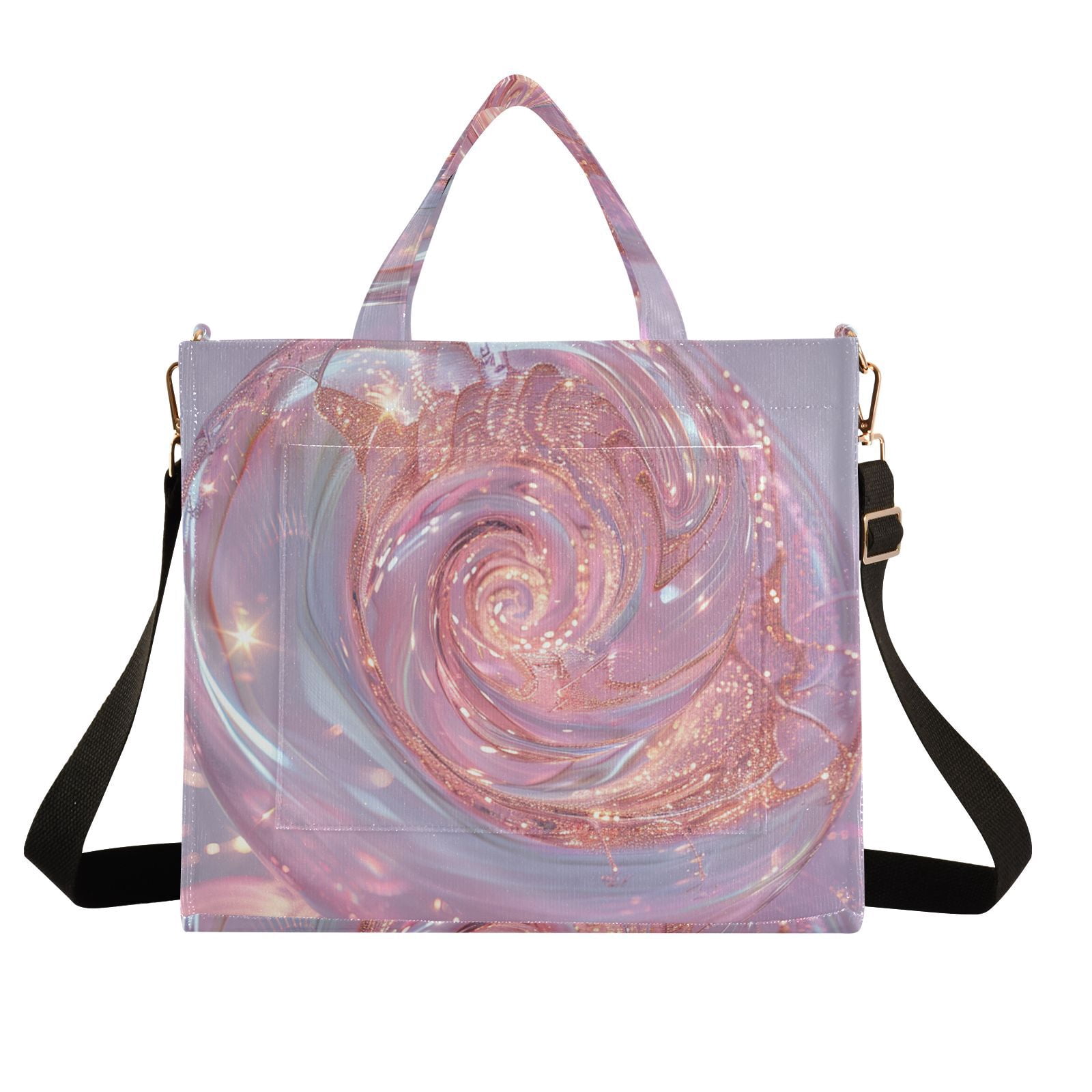 Transparent Pink Spiral Corduroy Tote Bag Handbag Large Messenger Bag ...