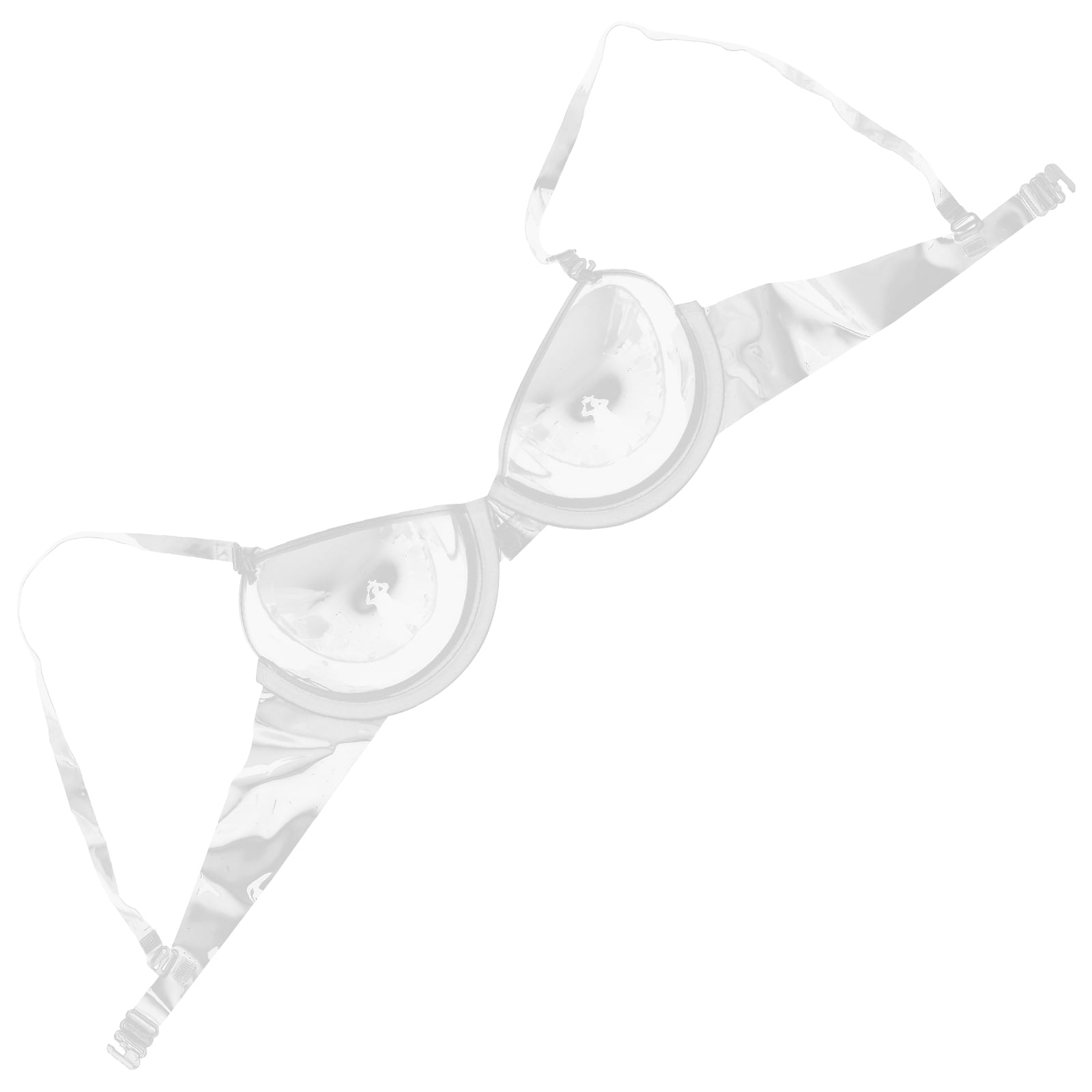 Transparent Plastic 3/4 Cup Clear Adjustable Strap Invisible Bra Clear ...
