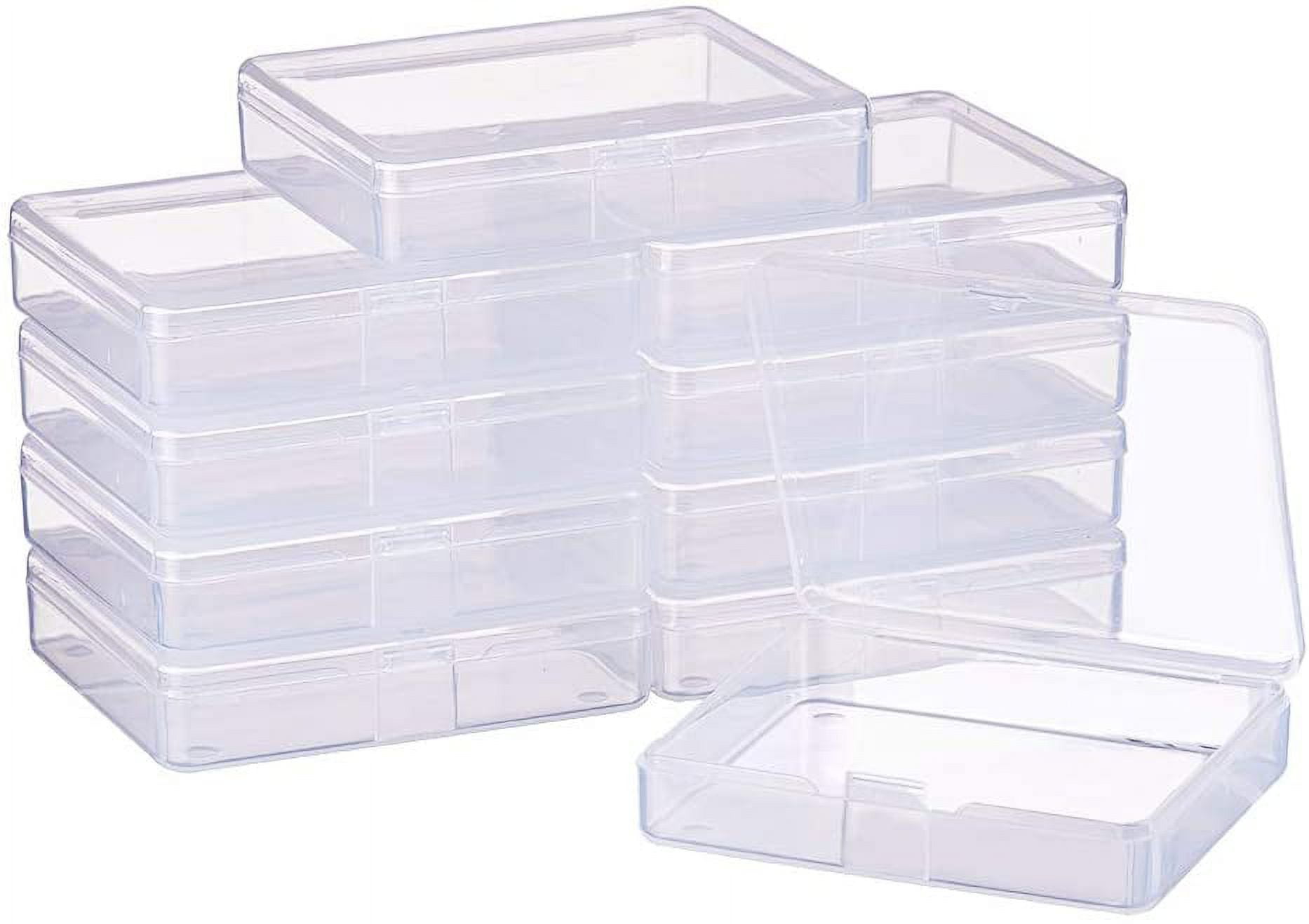 Transparent Plastic Bead Containers Cuboid Clear 7.3x6.4x1.6cm ...