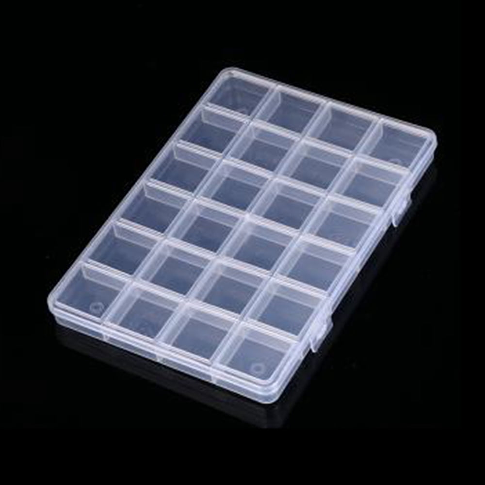 Transparent Plastic Bead Containers with 24 Compartments for DIY Art ...