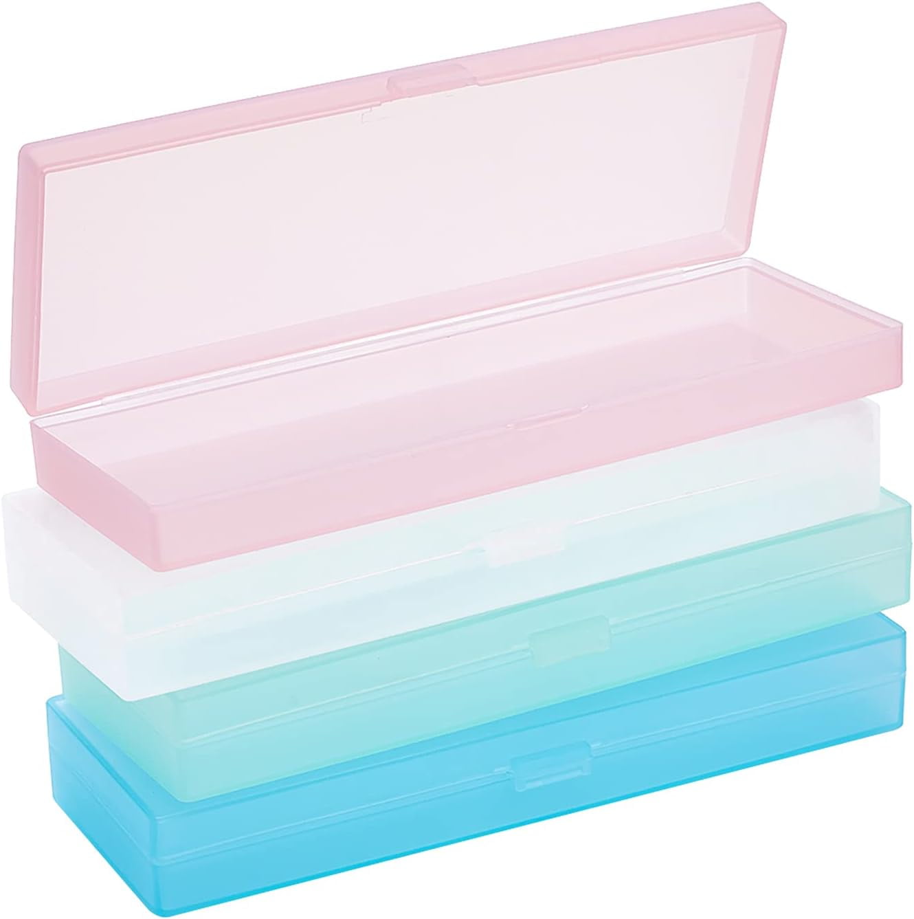 Transparent Plastic Bead Containers with Hinged Lids Rectangle Mixed ...