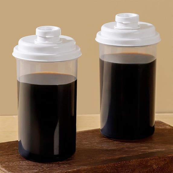 Transparent Plastic Cold Brew Coffee Mug with Scale - Leak Proof Iced ...