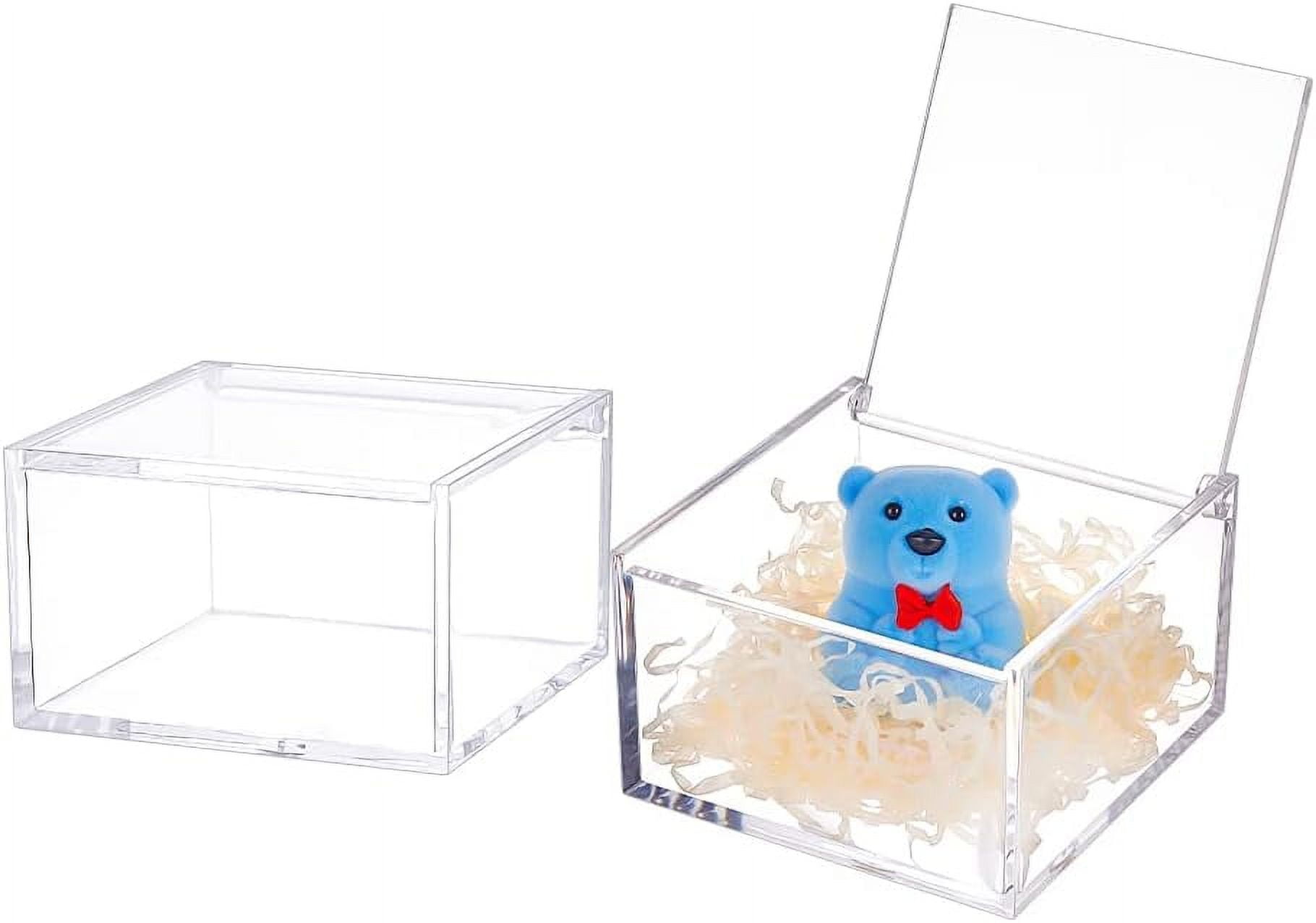 Transparent Plastic Gift Boxes with Flip Cover Square Clear 9.9x9.9x6cm ...