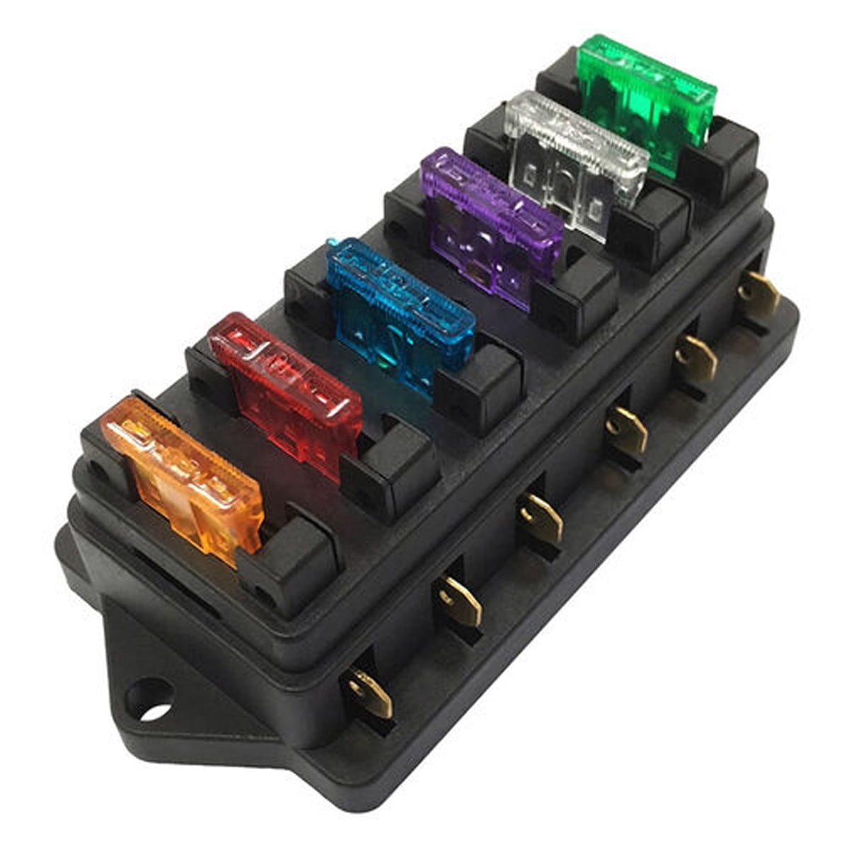Transparent Plastic Multi-way Fuse Base, Snap-on Cover Circuit Blade ...