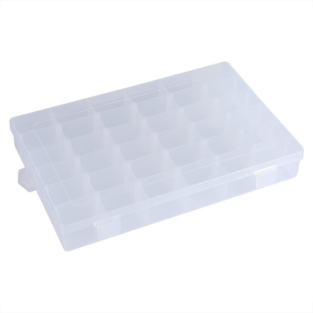 Transparent Plastic Organizer Container, 36 Grid Adjustable Divider ...