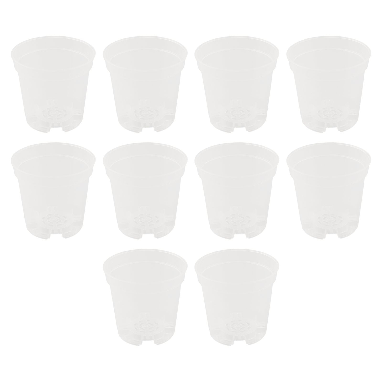 Transparent Plastic Plant Pots with Drainage Holes, 10 Pack Variety ...