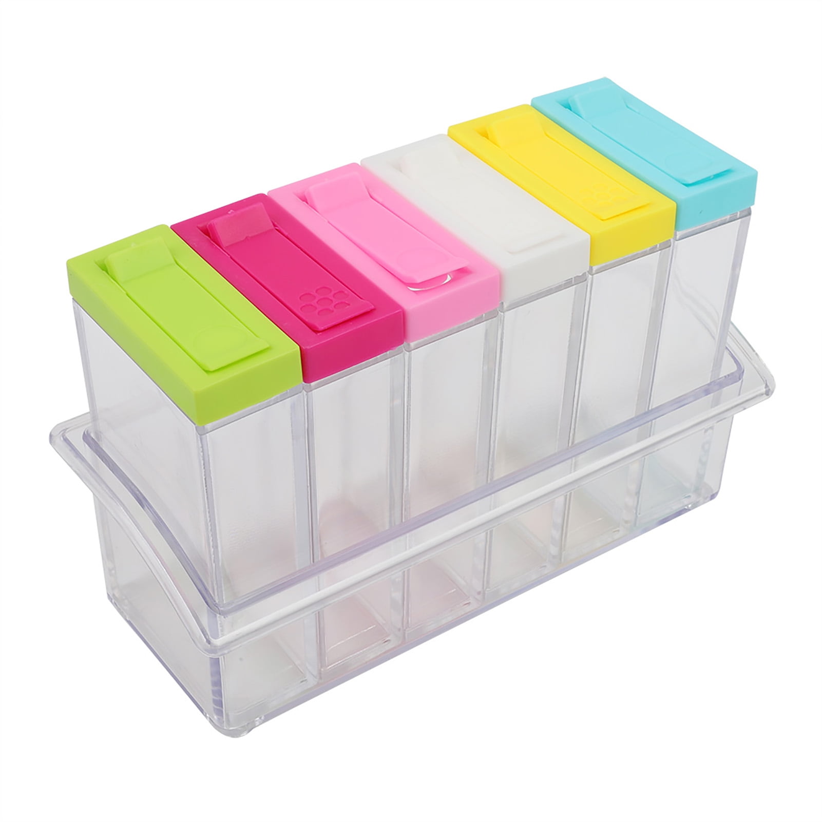 Transparent Plastic Seasoning Bottles Jars 6 Boxes Set Kitchen Tool ...