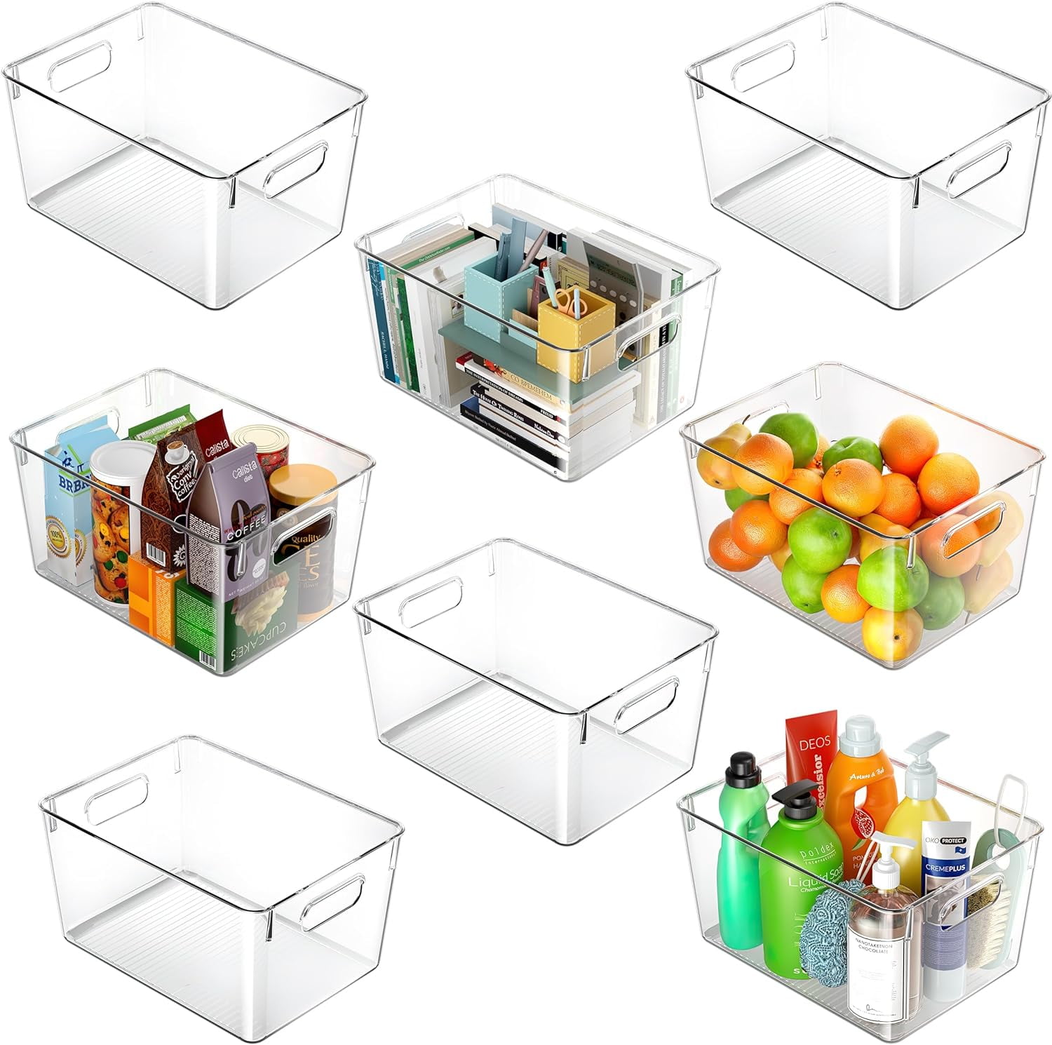 Transparent Plastic Storage Bins, Storage Bins for Refrigerator ...