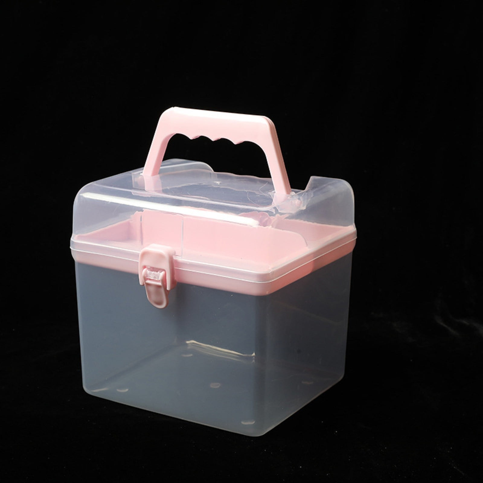 Transparent Plastic Storage Box Pink Storage Case Color:Pink Material ...